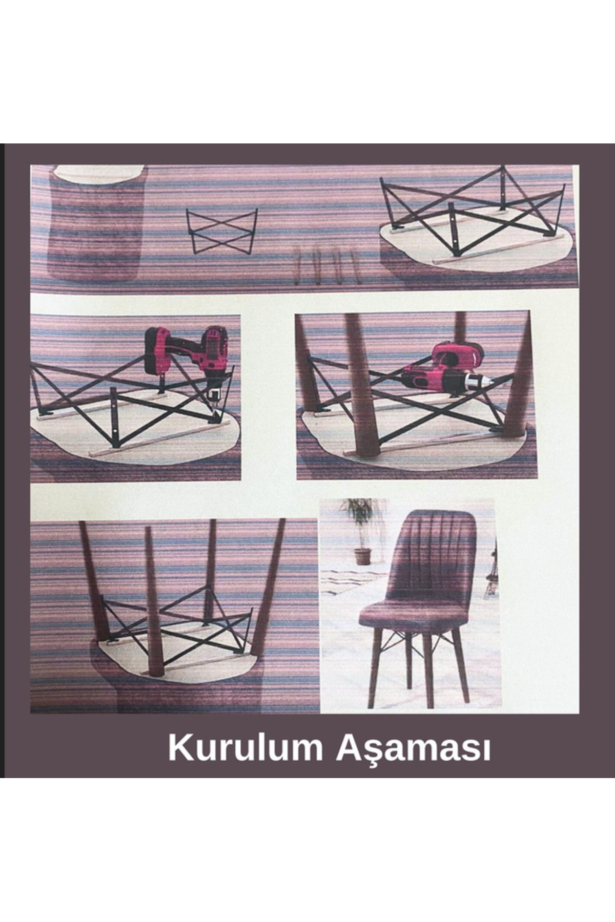 EVMO CONCEPT Safir Serisi 1.sınıf Kare Gold Sandalye 8 Adet Beyaz Ayak ...