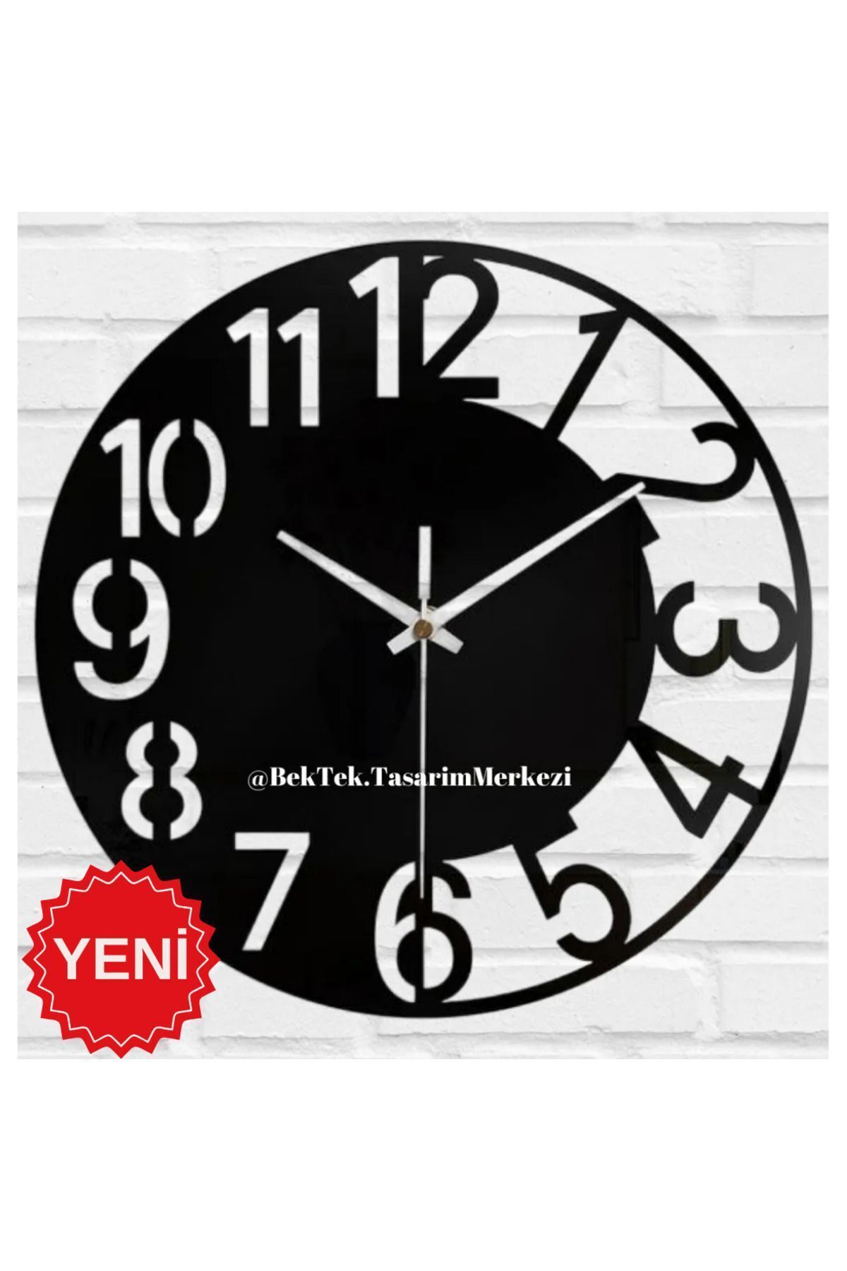 BekTek Siyah Ahşap Sessiz Duvar Saati-5 Mm Kalın Malzeme Fiyatı ...