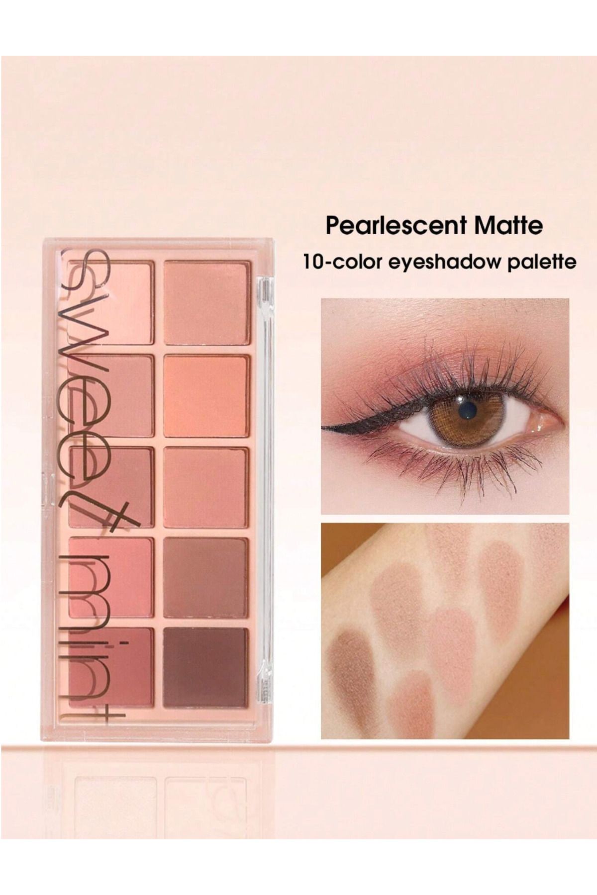 sweet mint 10-Color Matte Eyeshadow Palette, 1Pc Highly Pigmented Waterproof Long-Wearing ...