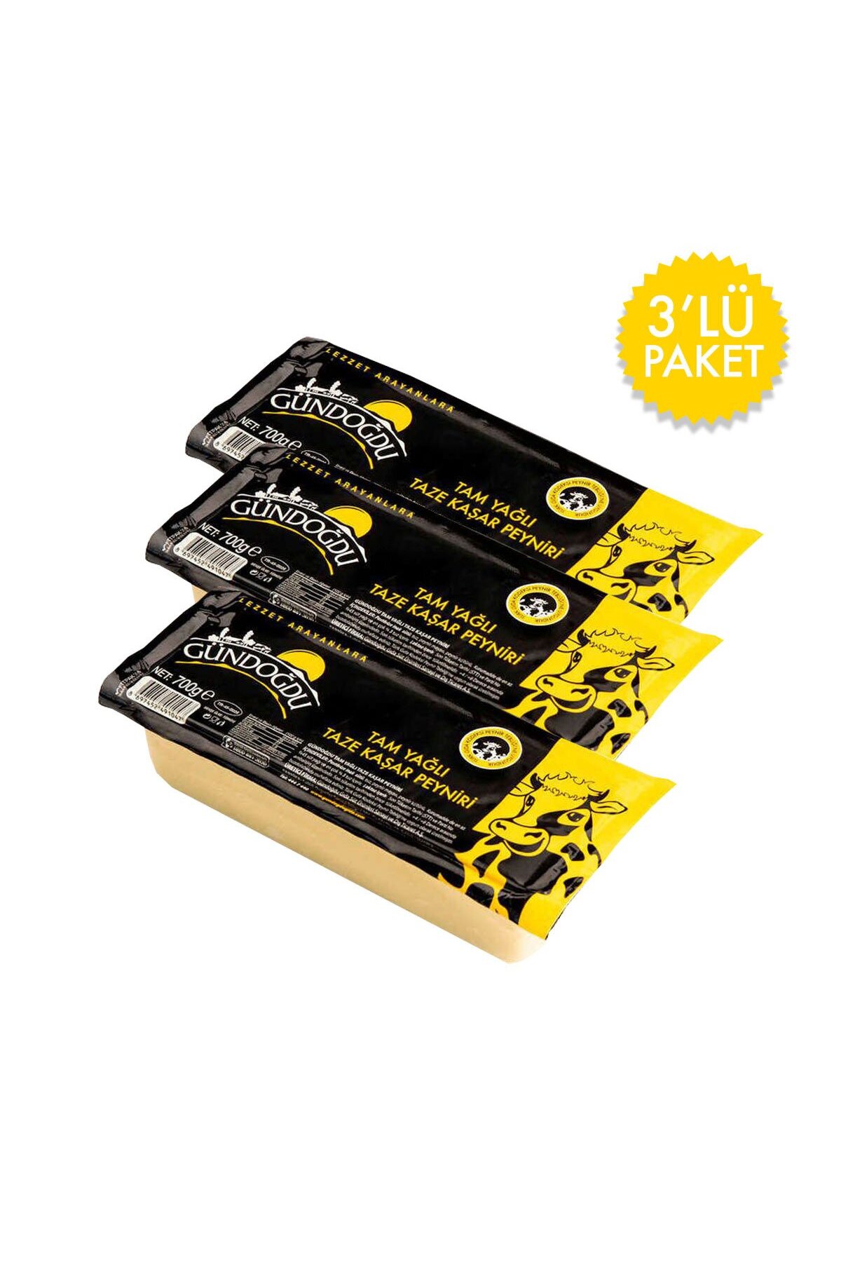 Gündoğdu Kaşar Peynir Taze 700 g x 3 Adet Fiyatı, Yorumları - Trendyol