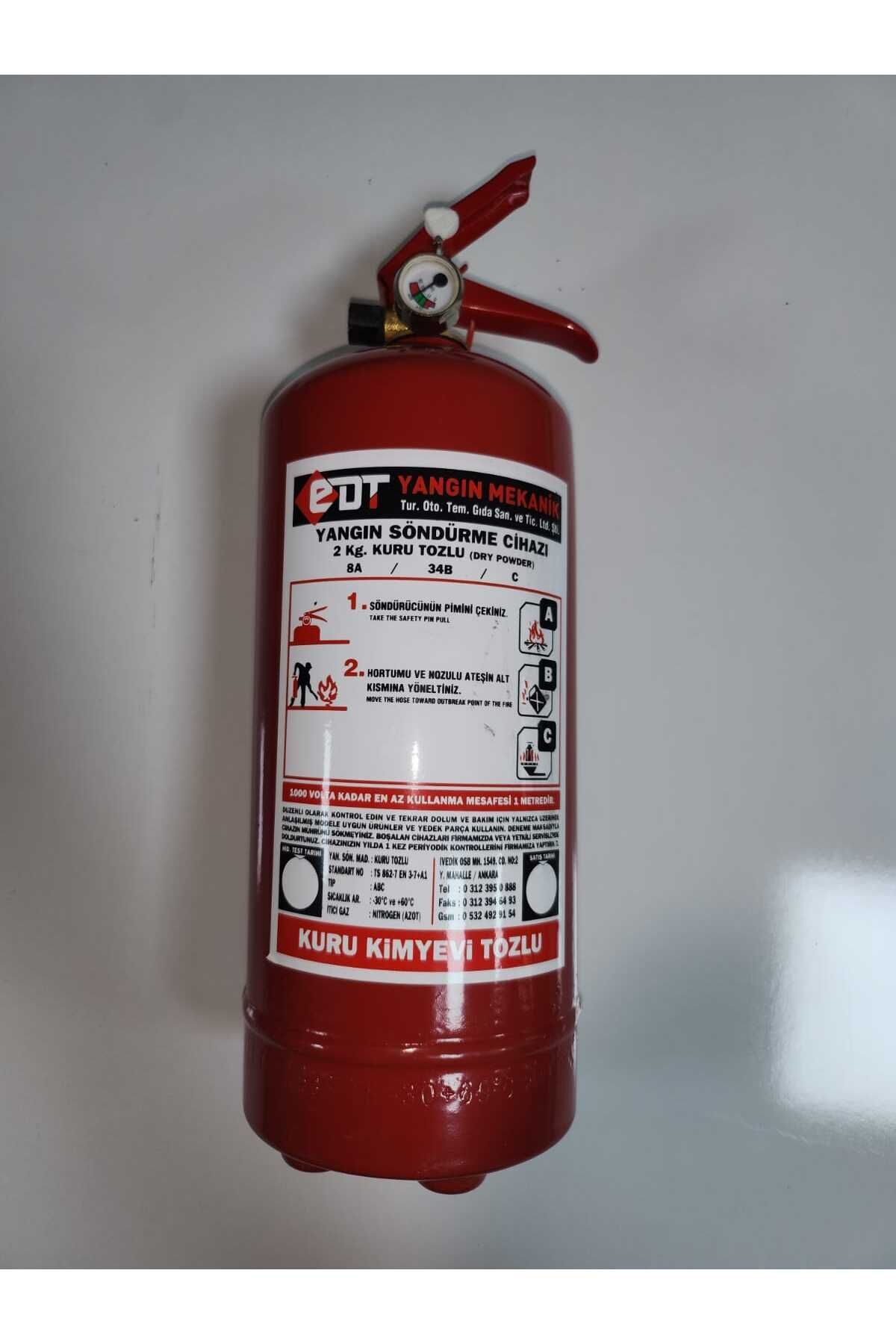EDT YANGIN MEKANİK 2 KG KURU KİMYEVİ TOZLU YANGIN SÖNDÜRME CİHAZI (MAB ...