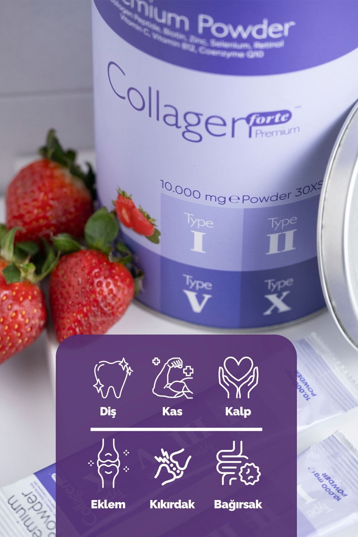 Collagen Forte Platinum Premium Kolajen Powder 10g X 30 Şase Biotin ...