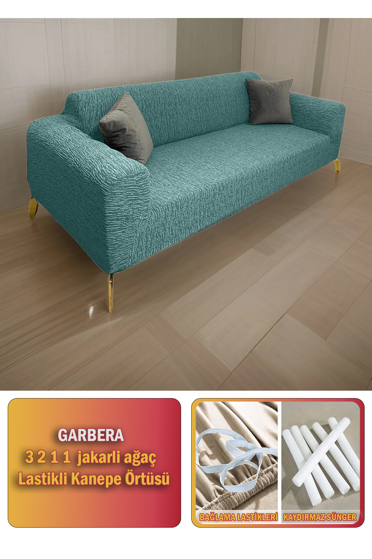 Gerbera Home Collection Jakarli Ağaç Kabuğu 3 2 1 1 Lastikli Kanepe ...
