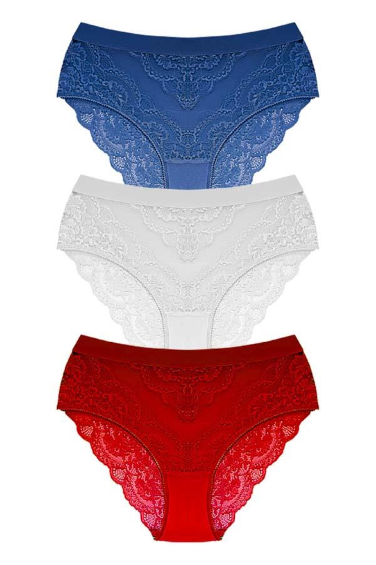 Cottonhill Dantelli Arkası Transparan Büyük Beden Bikini Külot 3'lü Paket-2 Fiyatı, Yorumları ...