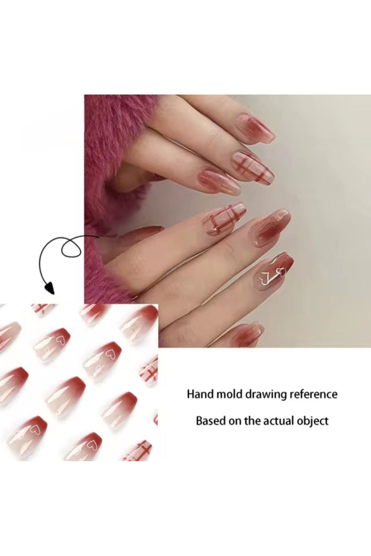 Sibelon 12'Li Kalpli Badem Tırnak Set Nail Art Fiyatı, Yorumları - Trendyol