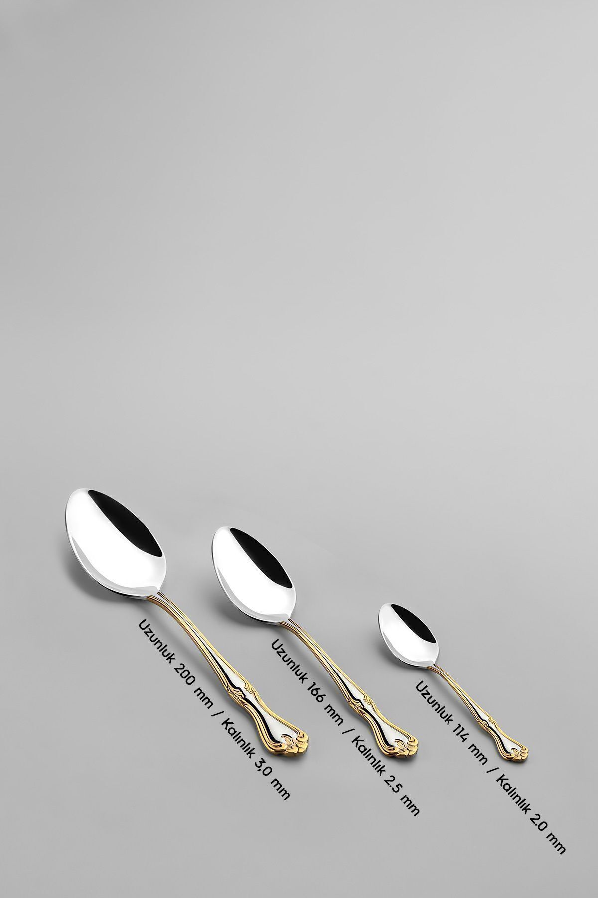 Nehir Lalezar Gold - 30-piece Plain Fork and Spoon Set for 6 People ...