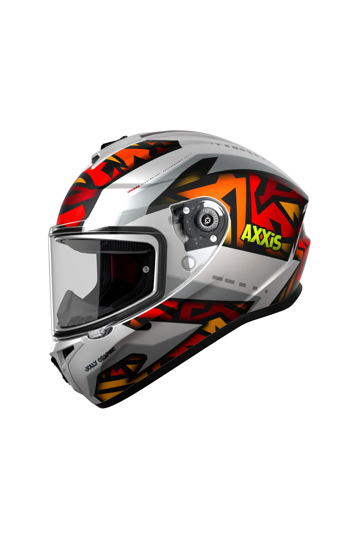 Axxis Draken S Jolly C12 Matt Gray Full Face Motosiklet Kaskı + Yedek ...