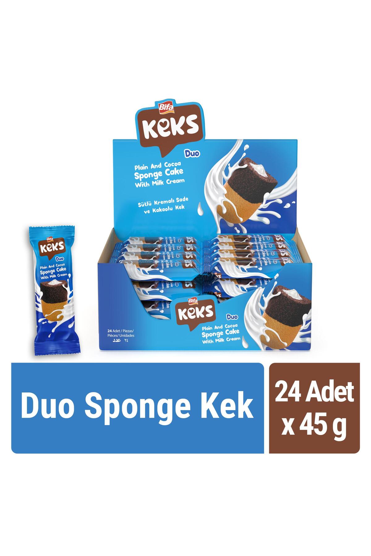 Keks Bifa Sponge Kek Duo Sade Ve Kakaolu 45 gr X 24 Adet Fiyatı ...