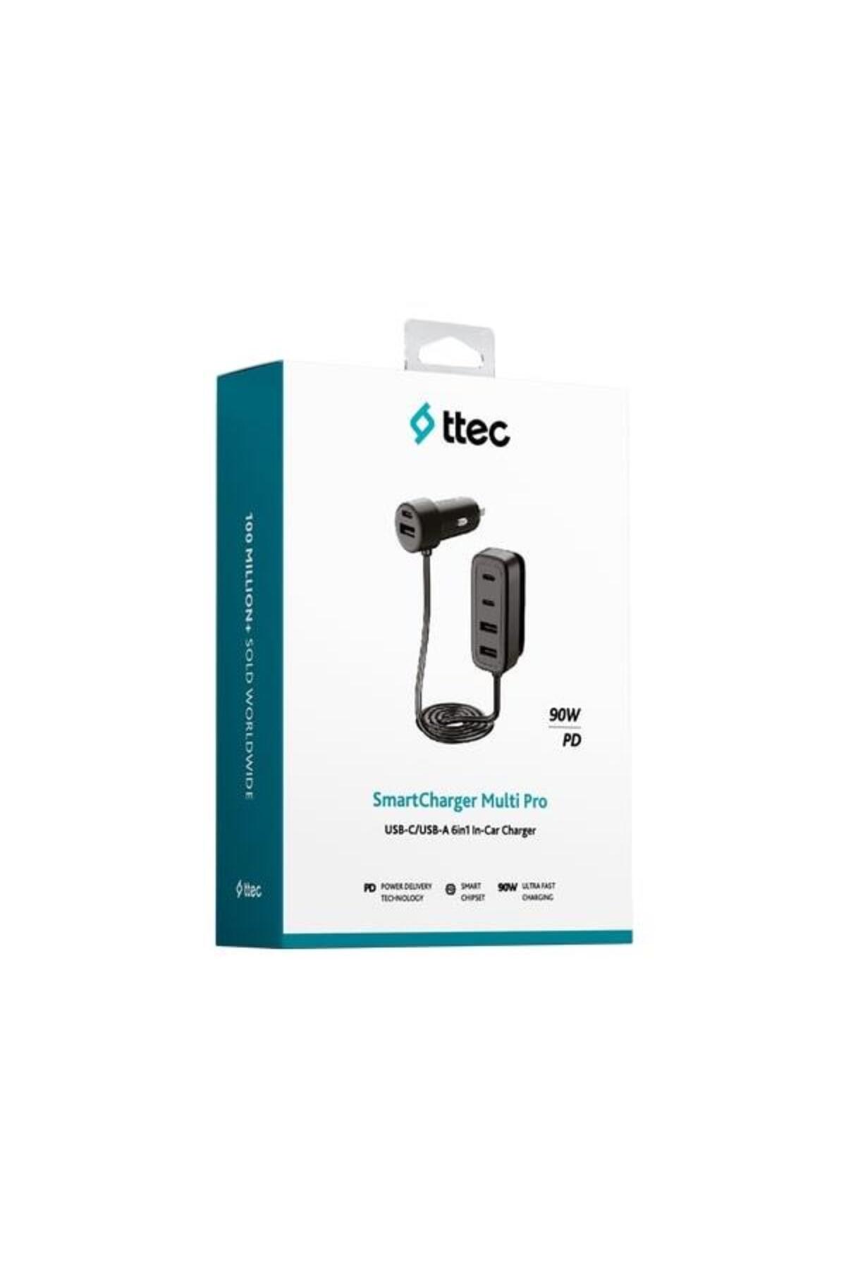 Ttec SmartCharger 6'sı 1 Arada PD 90W Araç Hızlı Şarj Aleti 3 USB-C+3 ...