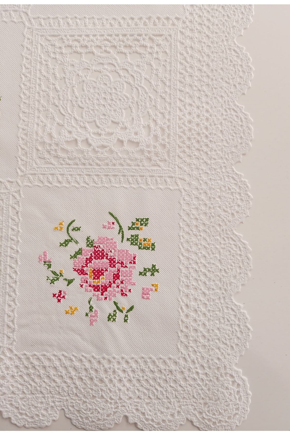 Blue Home Dantel Işleme Görünümlü Pvc Runner Sehpa Dolap Üstü Örtüsü / Boyut: 41 X 82 Cm / 1 ...