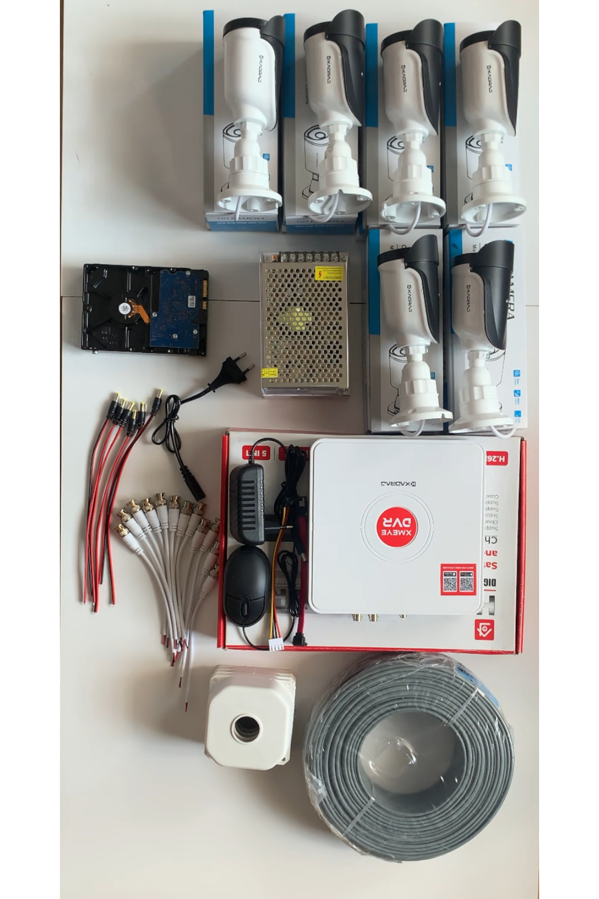 Kadraj 6'lı Kamera Seti 5MP Sony SecuLensli 1080p, 6 Atom LED, Full HD ...