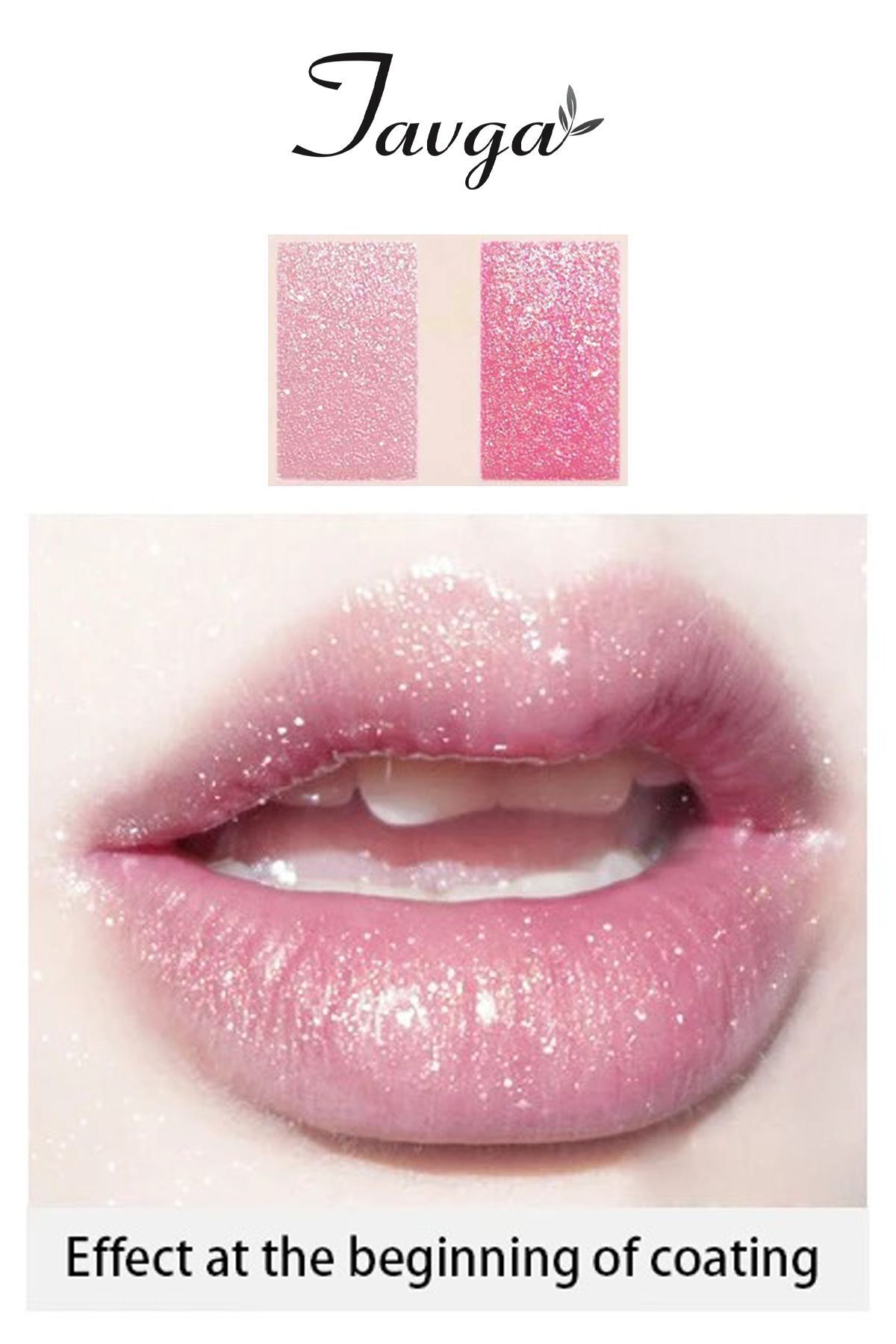 TAVGA Natural Pembe Renk Kalıcı Parlak Simli Ruj Glitter Waterproof ...