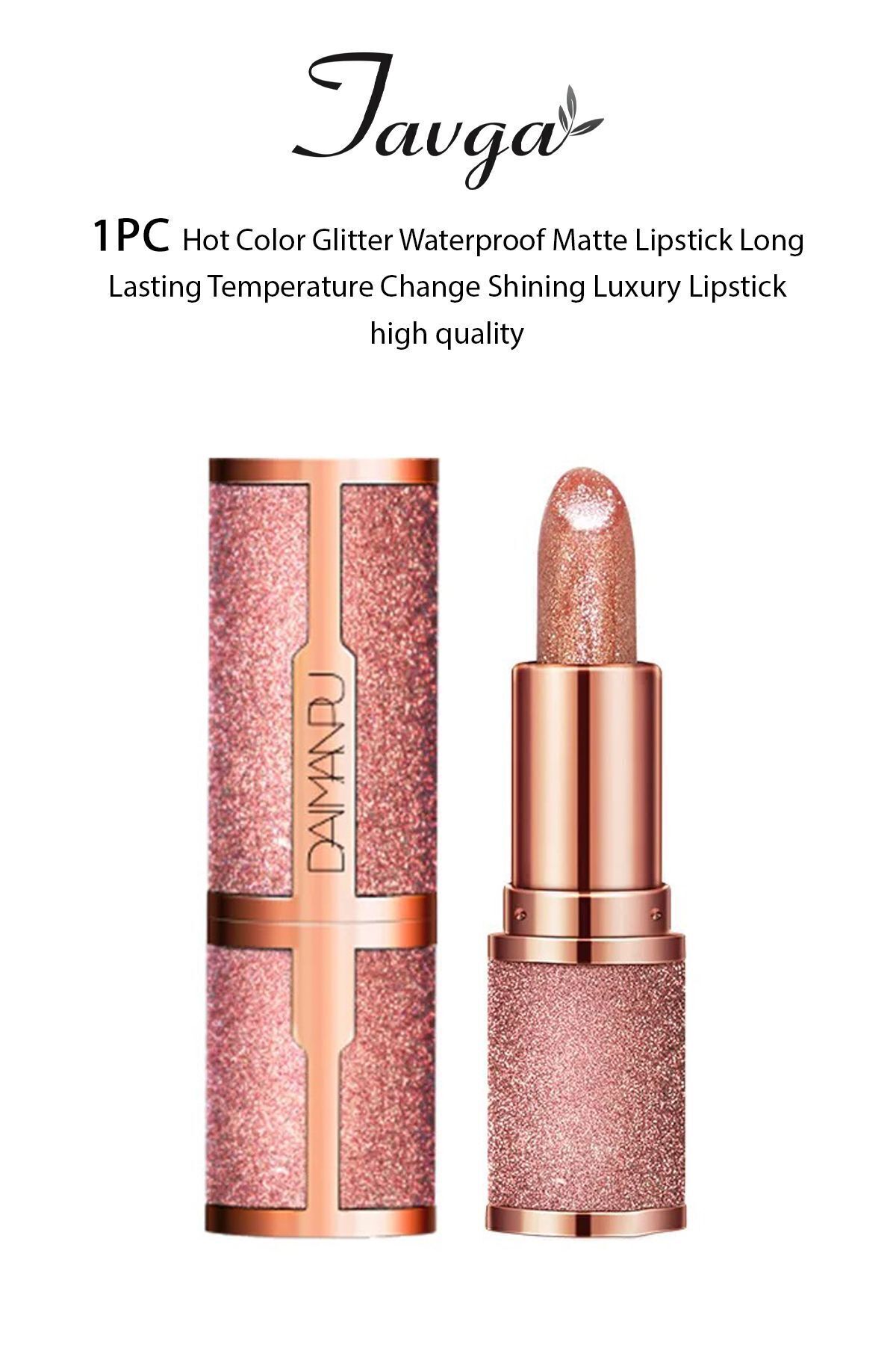 TAVGA Natural Pembe Renk Kalıcı Parlak Simli Ruj Glitter Waterproof ...