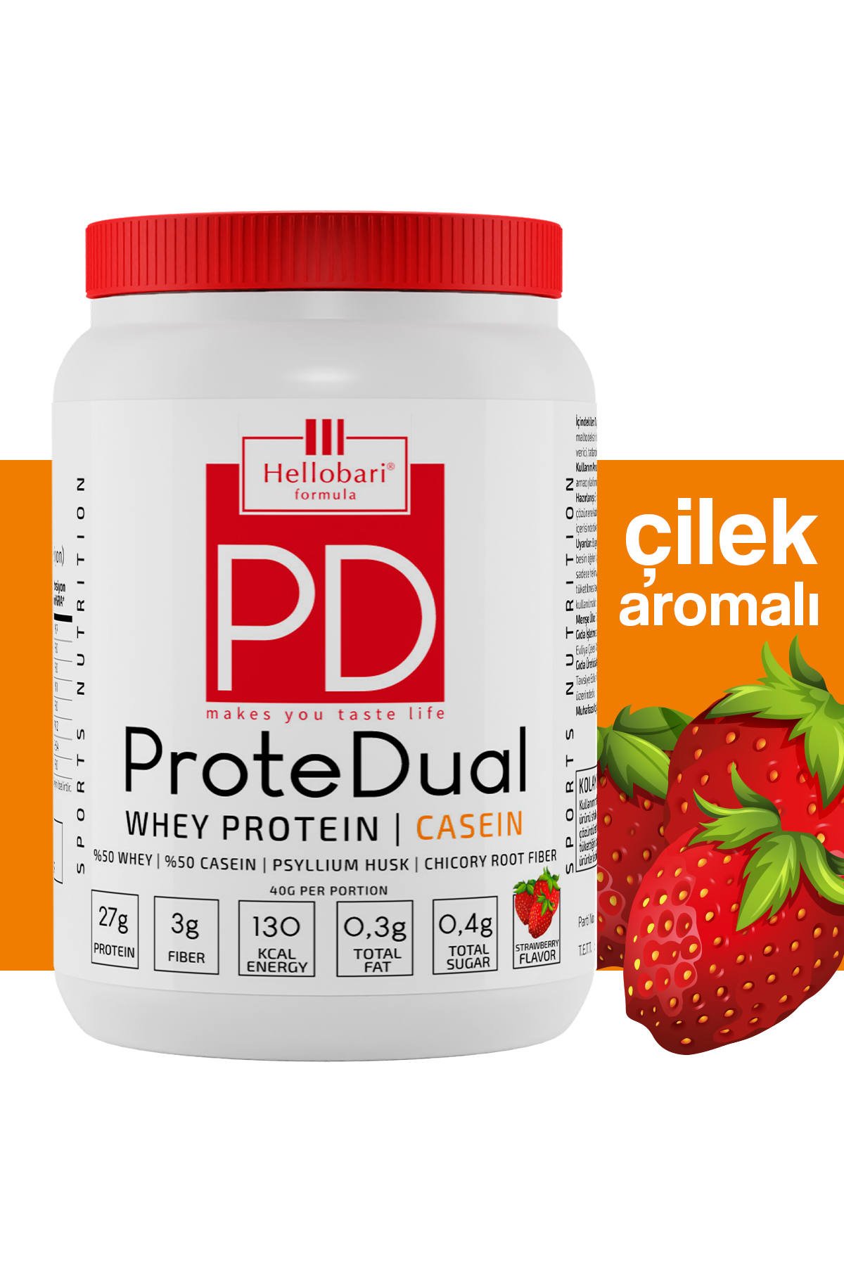 Hellobari Formula ProteDual | Whey Protein - Kazein Proteini | Çilek ...