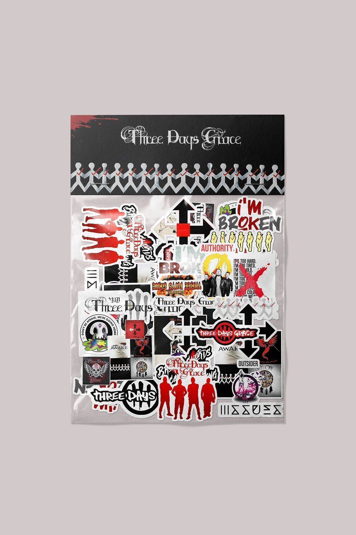 sticker Three Days Grace sticker paketi /bullet journal defter çıkartma ...