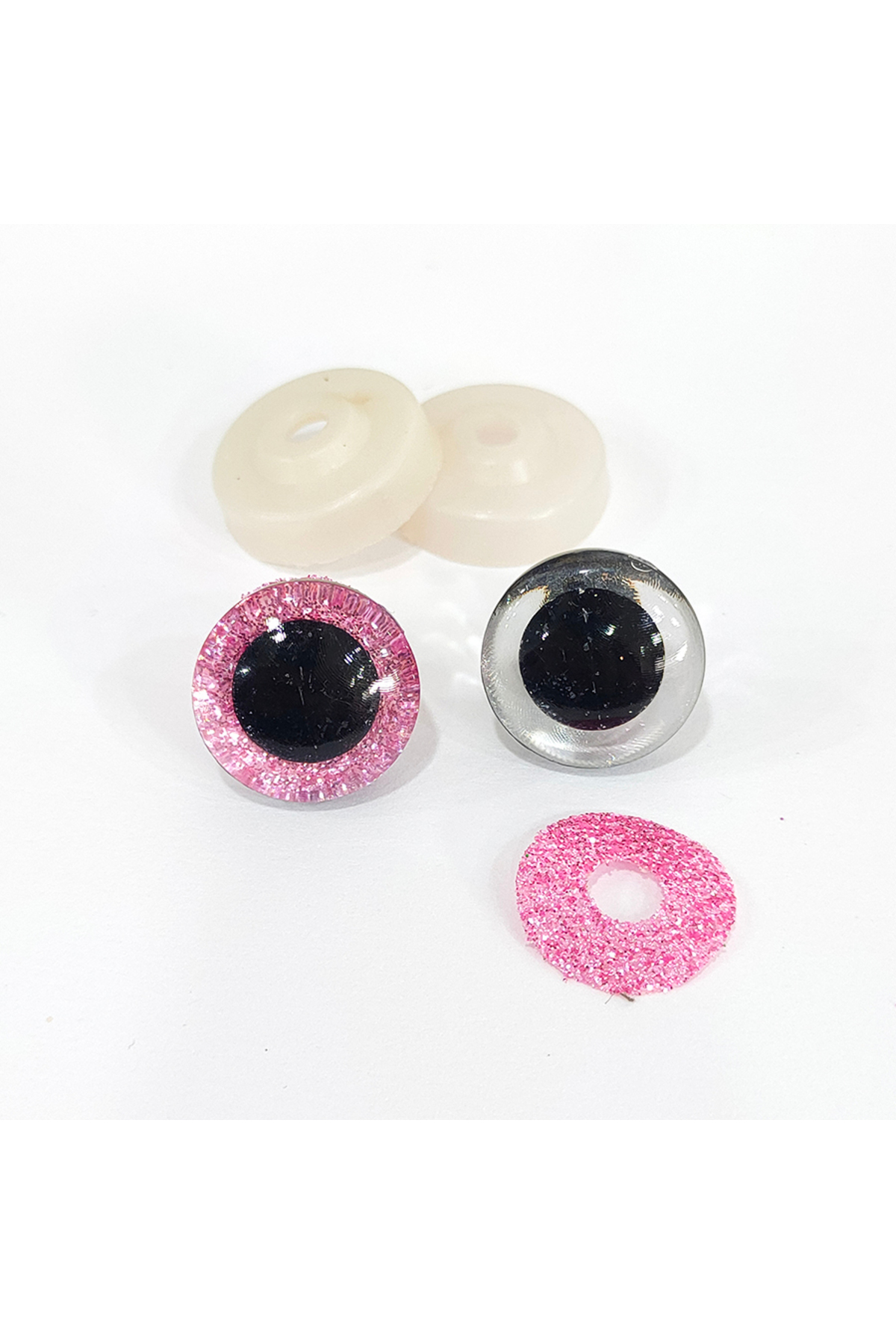 Furgy Amigurumi 14 Mm Vidalı Renkli Simli Göz - Pembe - 10 Adet (5 Çift ...