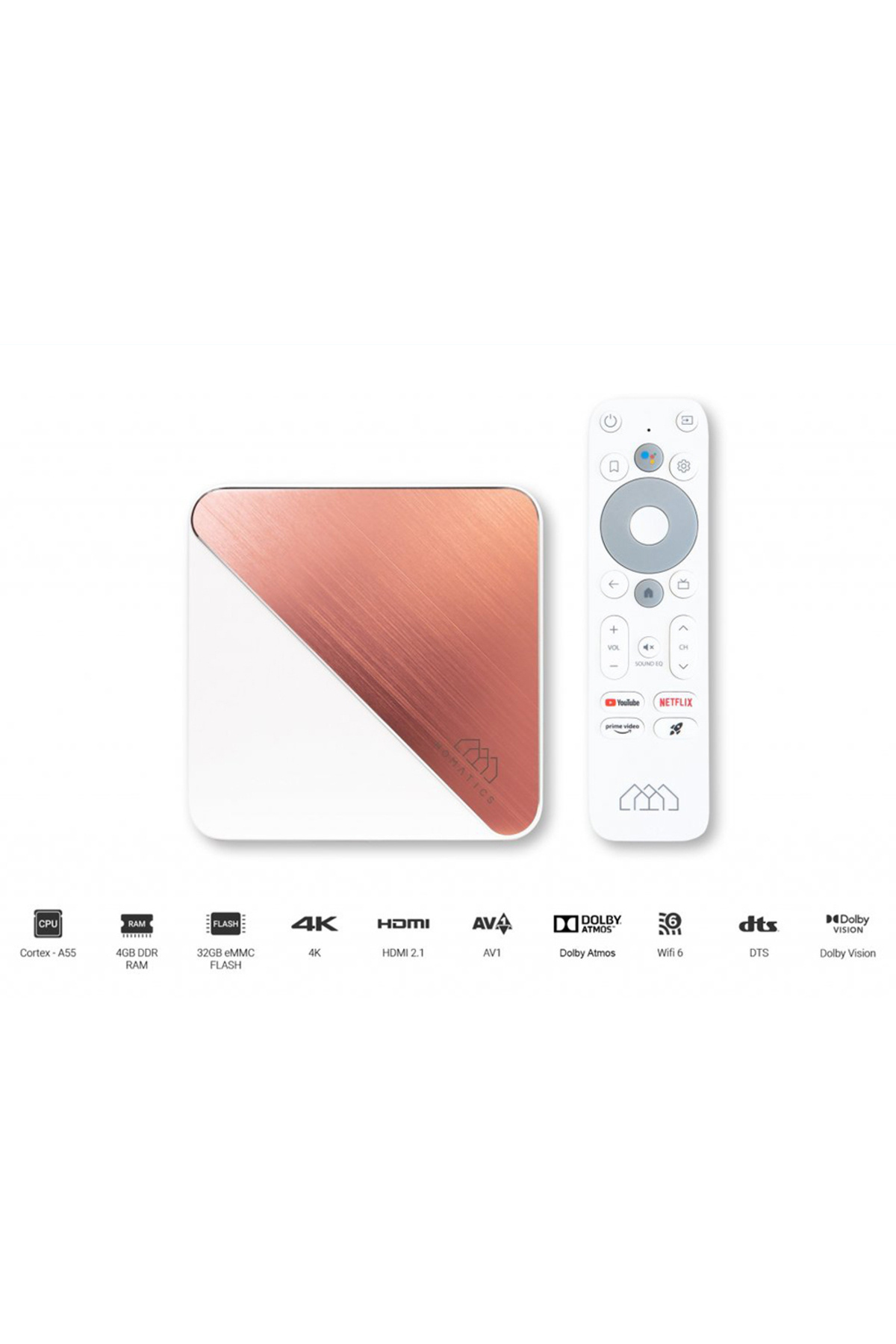 Homatics Box R 4k Plus Lisanslı Android Tv Box Rose Gold (4GB RAM/32GB ...