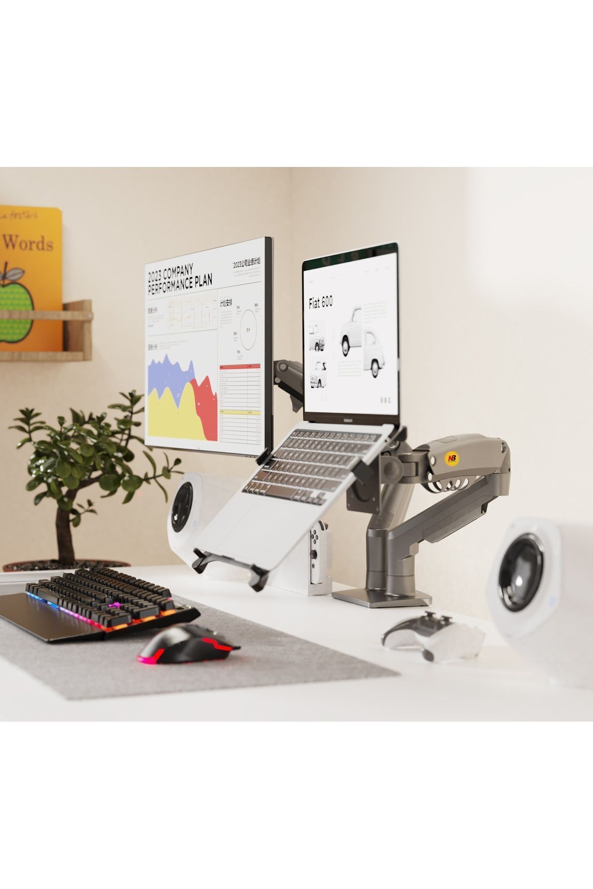 Ergoflex North Bayou Nb F160-fp Çift Kol 17-27 " Monitör Tutucu Ve ...