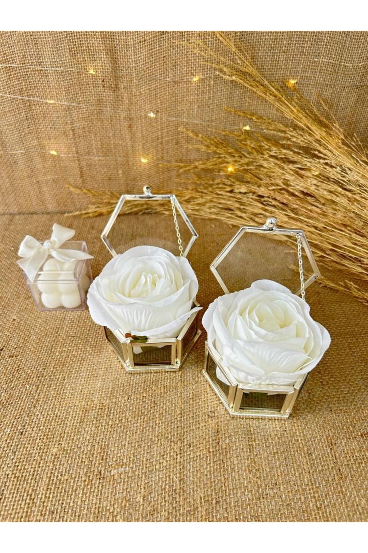 TutkuSetUp İkili Söz Nişan Yüzük Yüzüklük , Yüzük Yükseltici, Beyaz Gül ...