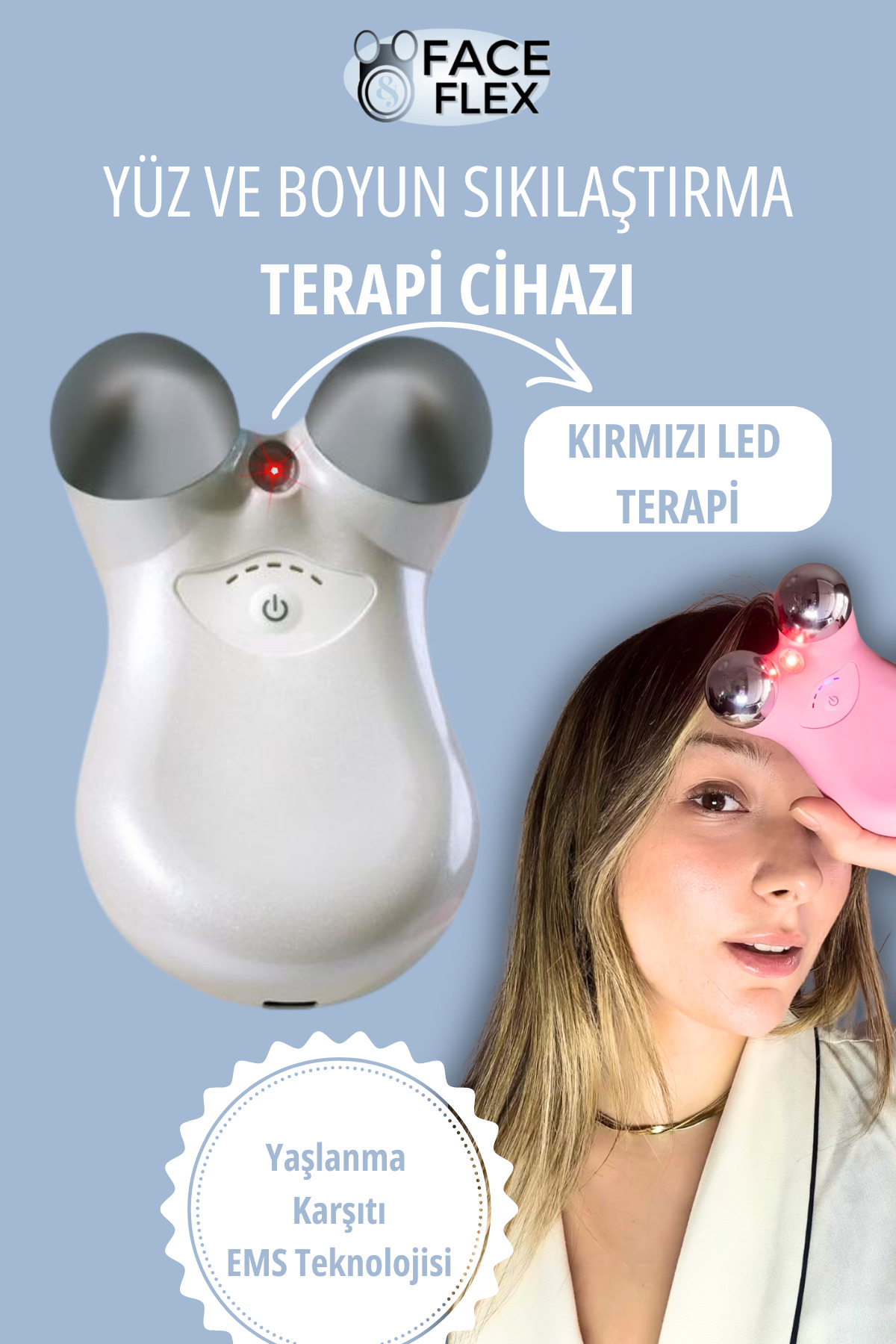 FACE FLEX Pro LED Işıklı Mikro Akım Yüz Sıkılaştırma Terapi Cihazı Fiyatı, Yorumları - Trendyol