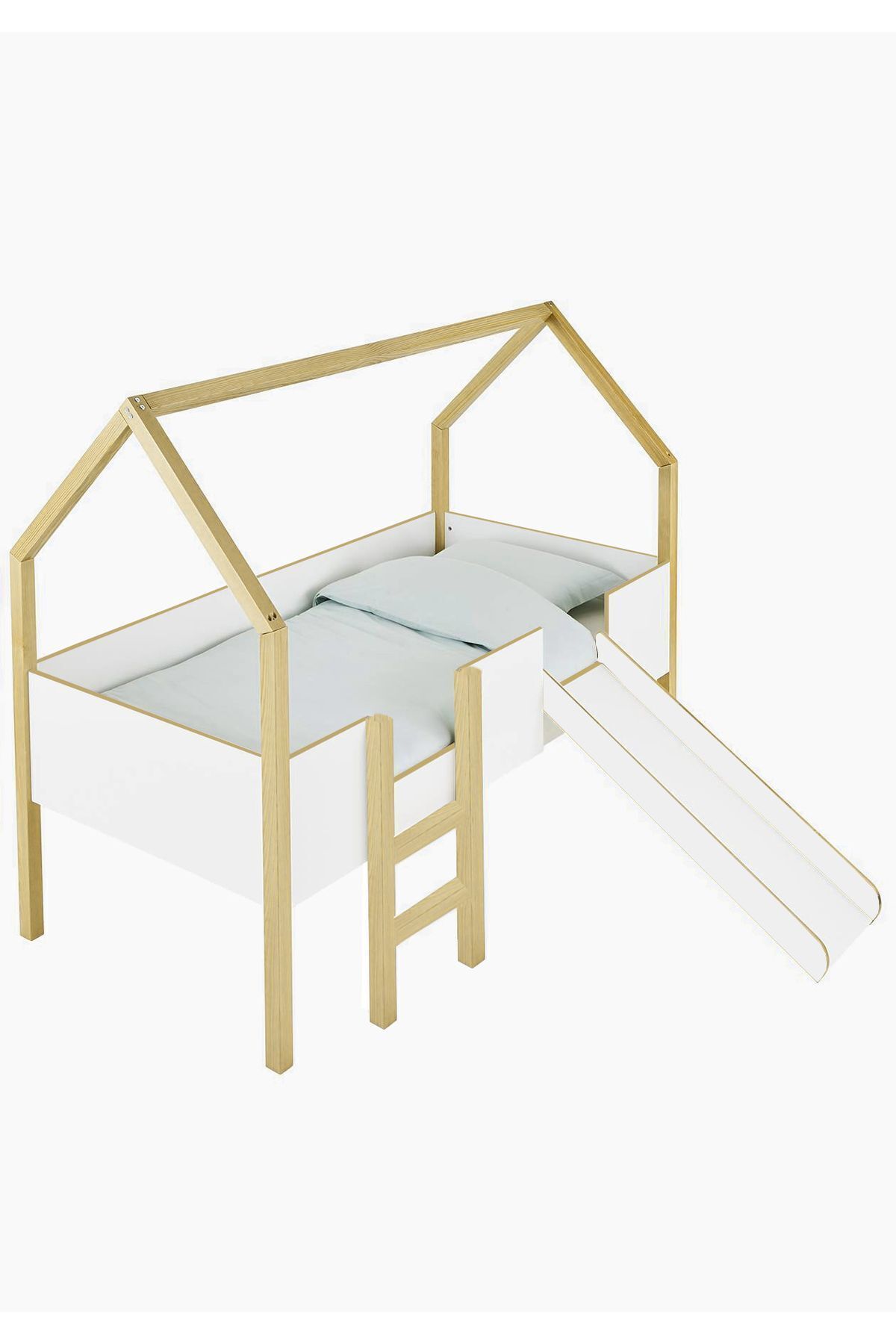 MiniWood Montessori Ranza Oyun Alanlı Karyola Kaydıraklı Ranza Çocuk ...