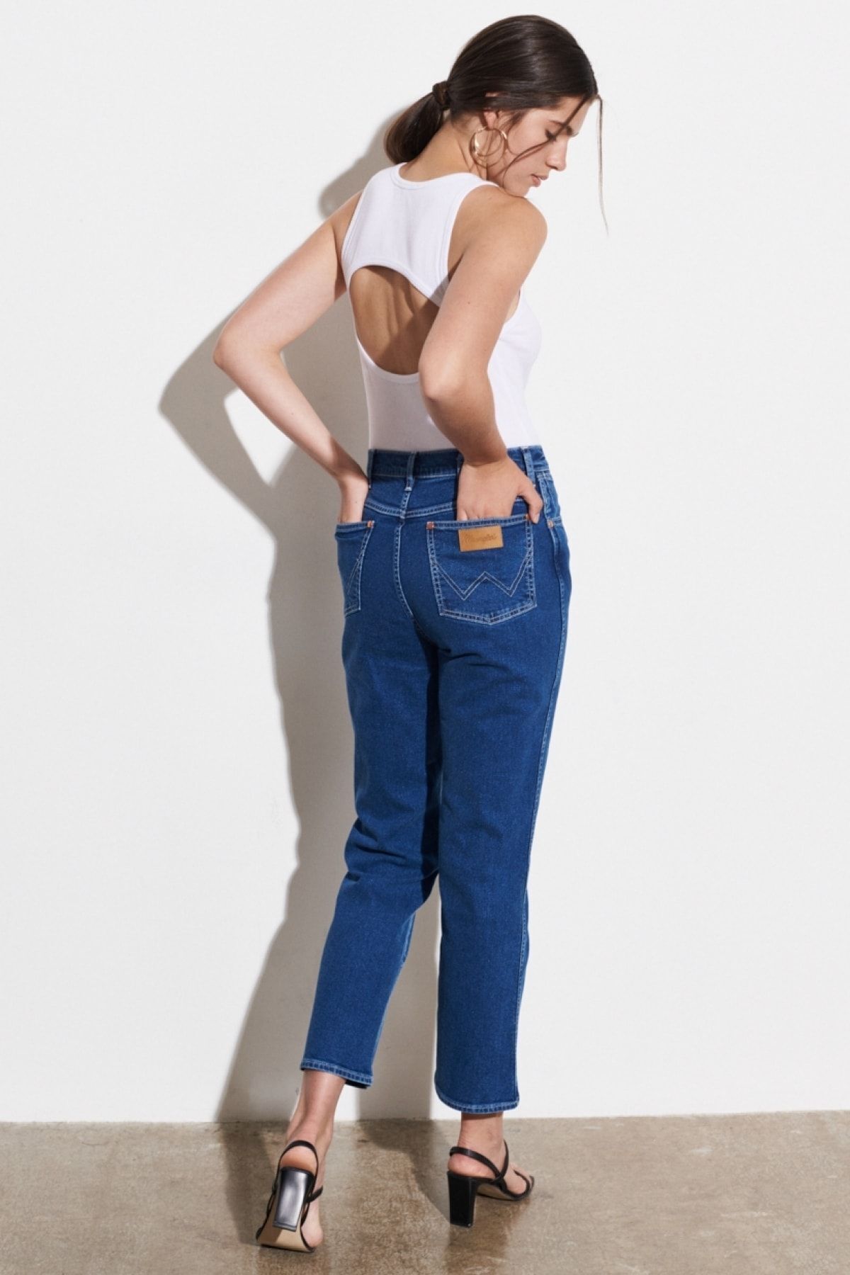 Wrangler Wild West Fit Yüksek Bel Düz Paça Kadın Mavi Pamuklu Esnek ...