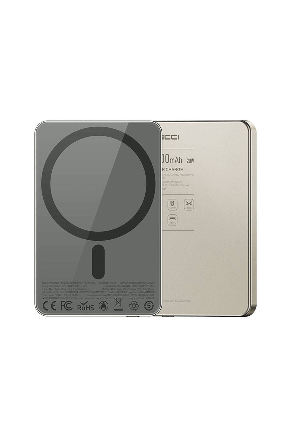 Recci Magsafe Powerbank 15W 5000mAh Recci RP25 PD 20W Ultra İnce Hızlı ...