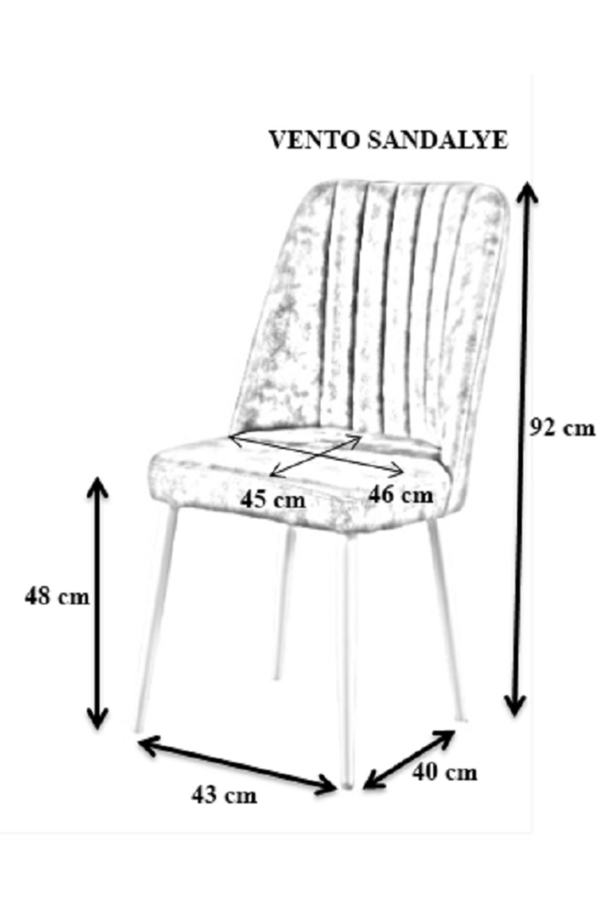 Mymassa Vento Sandalye - Jerika Krem - Metal Siyah Ayak (4 ADET ...