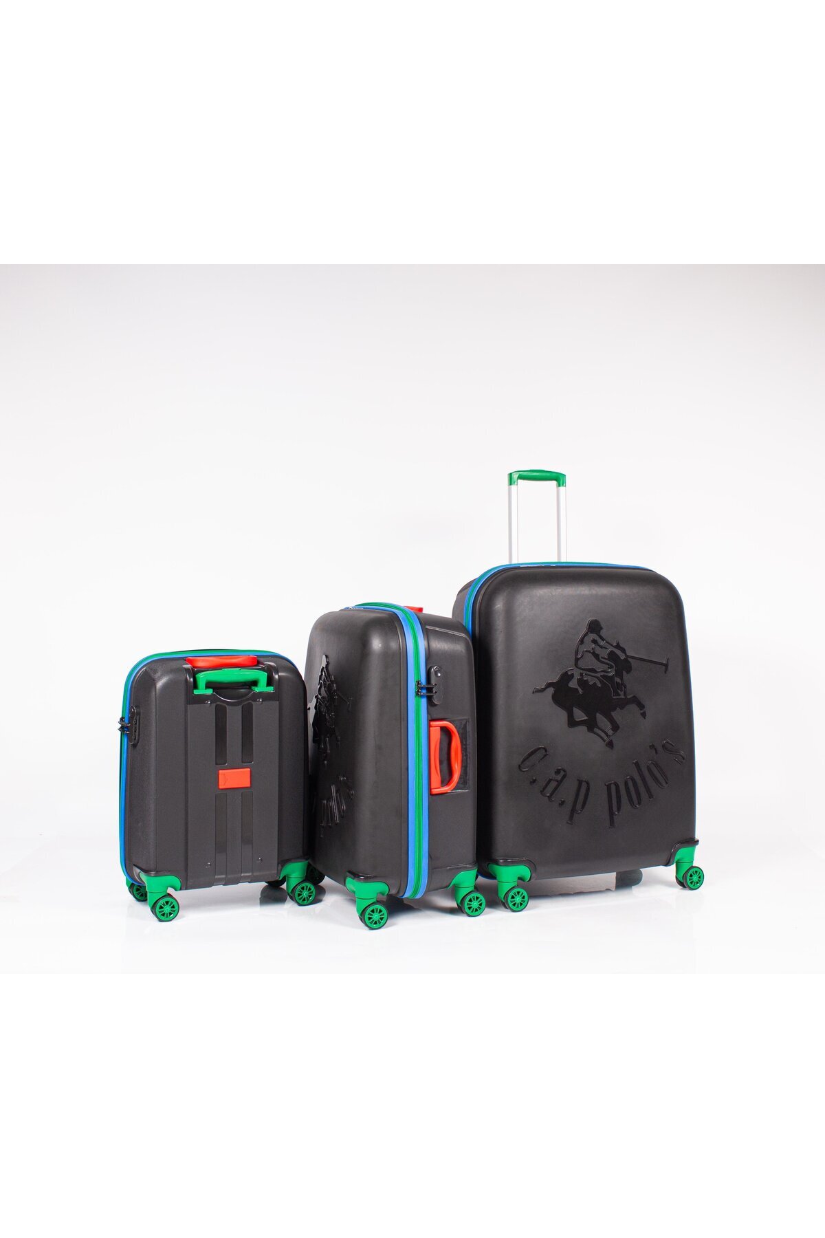 Joseph Lion CAP POLO'S PP525X Black Valiz Büyük - Orta - Kabin Boy SET ...