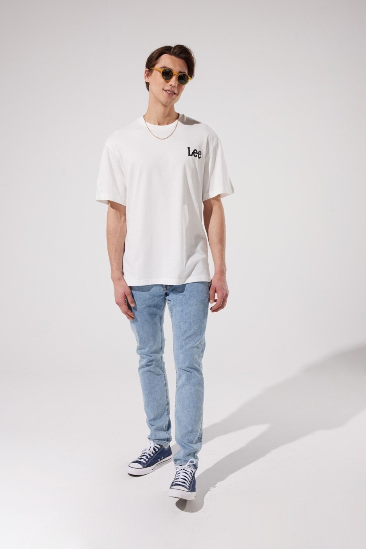 Lee Loose Fit Rahat Kesim %100 Pamuk Bisiklet Yaka Kırık Beyaz Tişört - Fiyatı, Yorumları