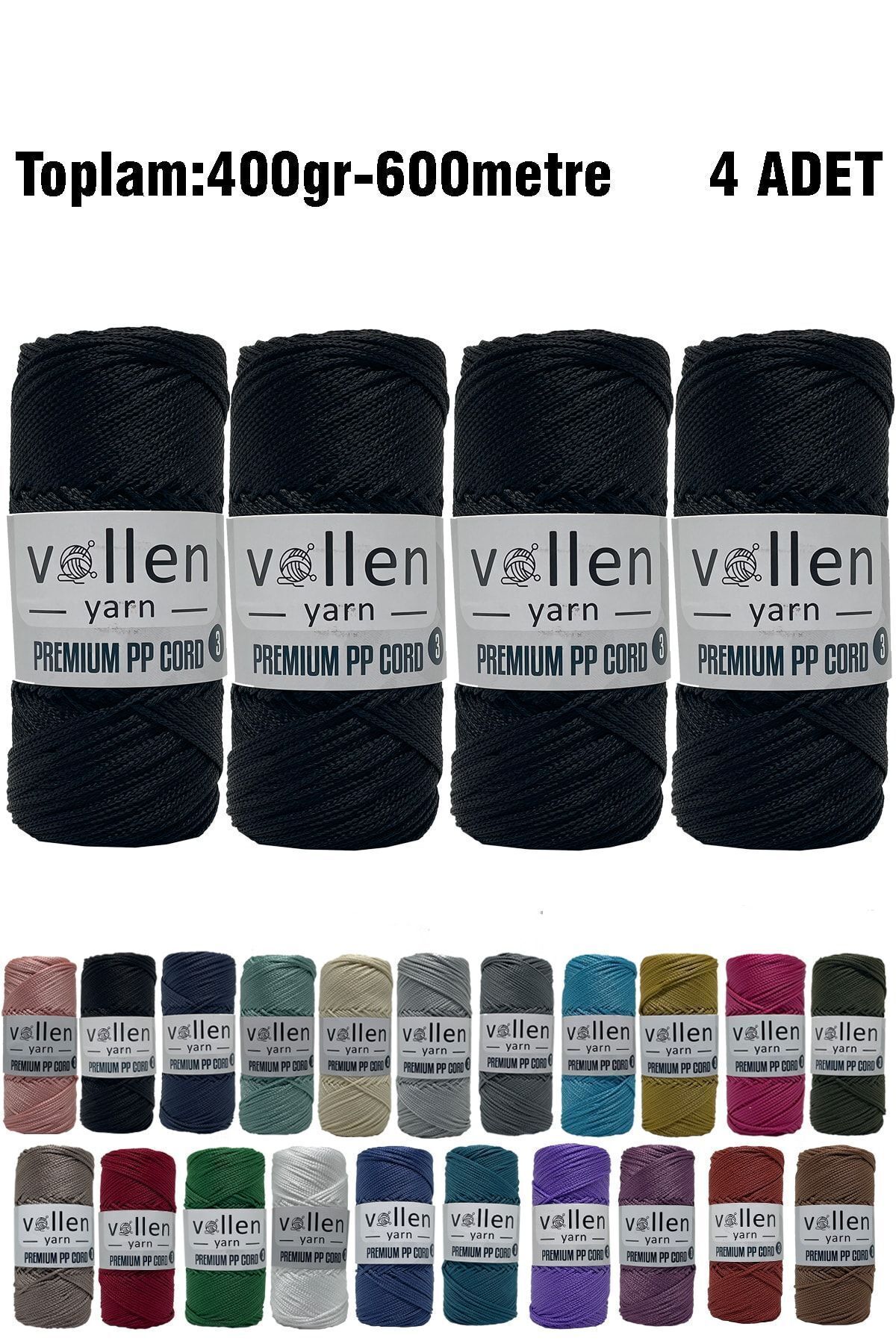 vollen yarn 600m Polyester Makrome Ipi, Supla Ipi, Çanta Ipi, Bileklik ...