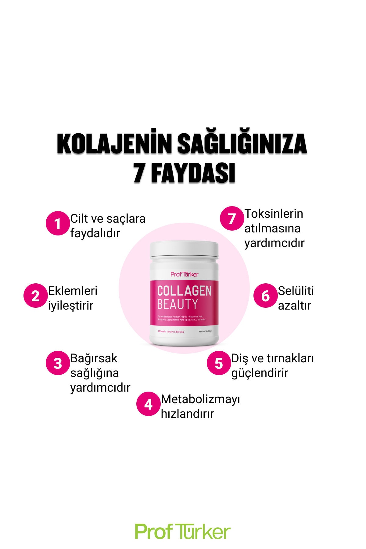 ProfTürker Collagen Beauty 400 G- Hyaluronik Asit, Glutatyon, Alfa ...