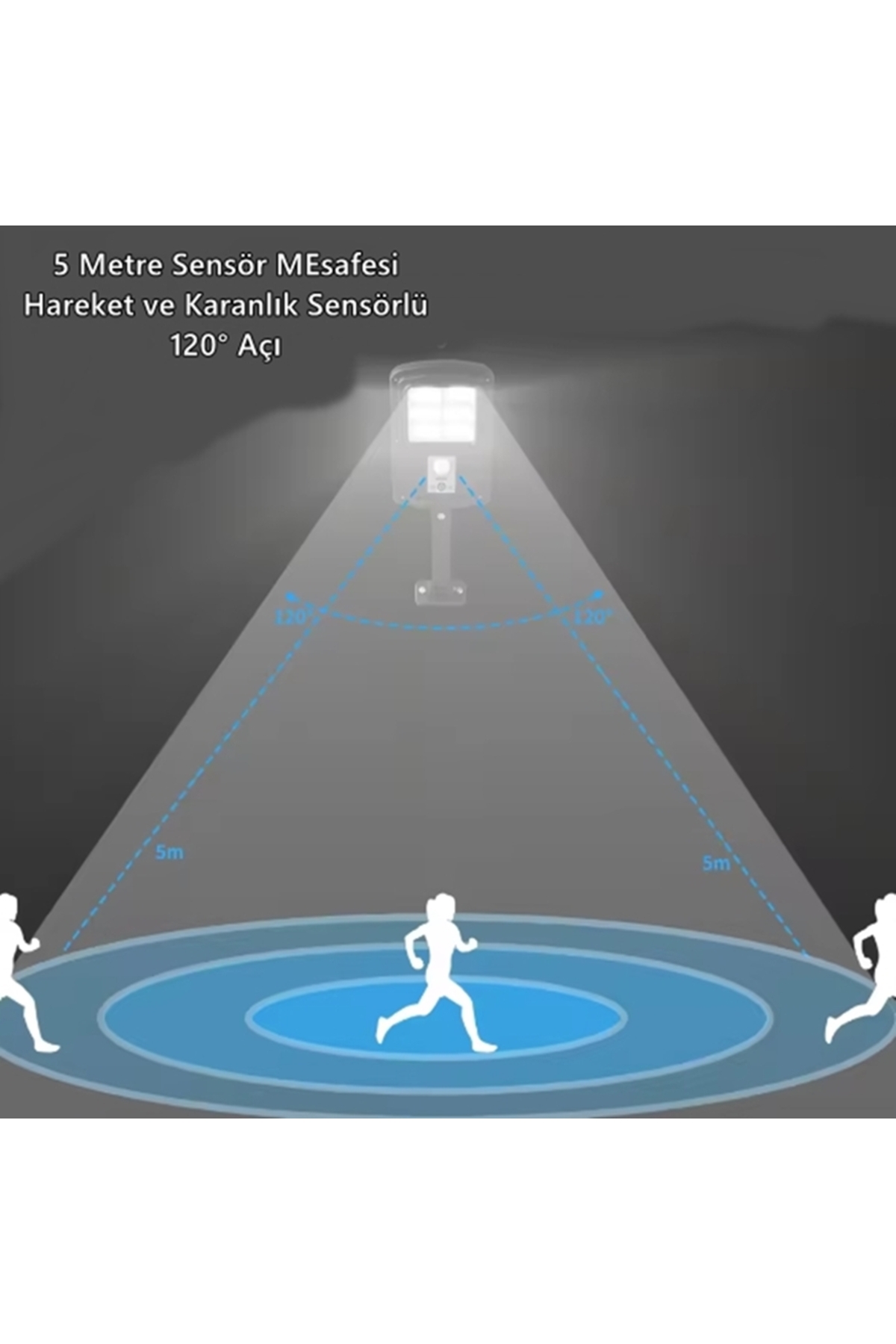 gaman CL-180 Solar Güneş Enerjili Sokak Lambası Bahçe Armatürü ...