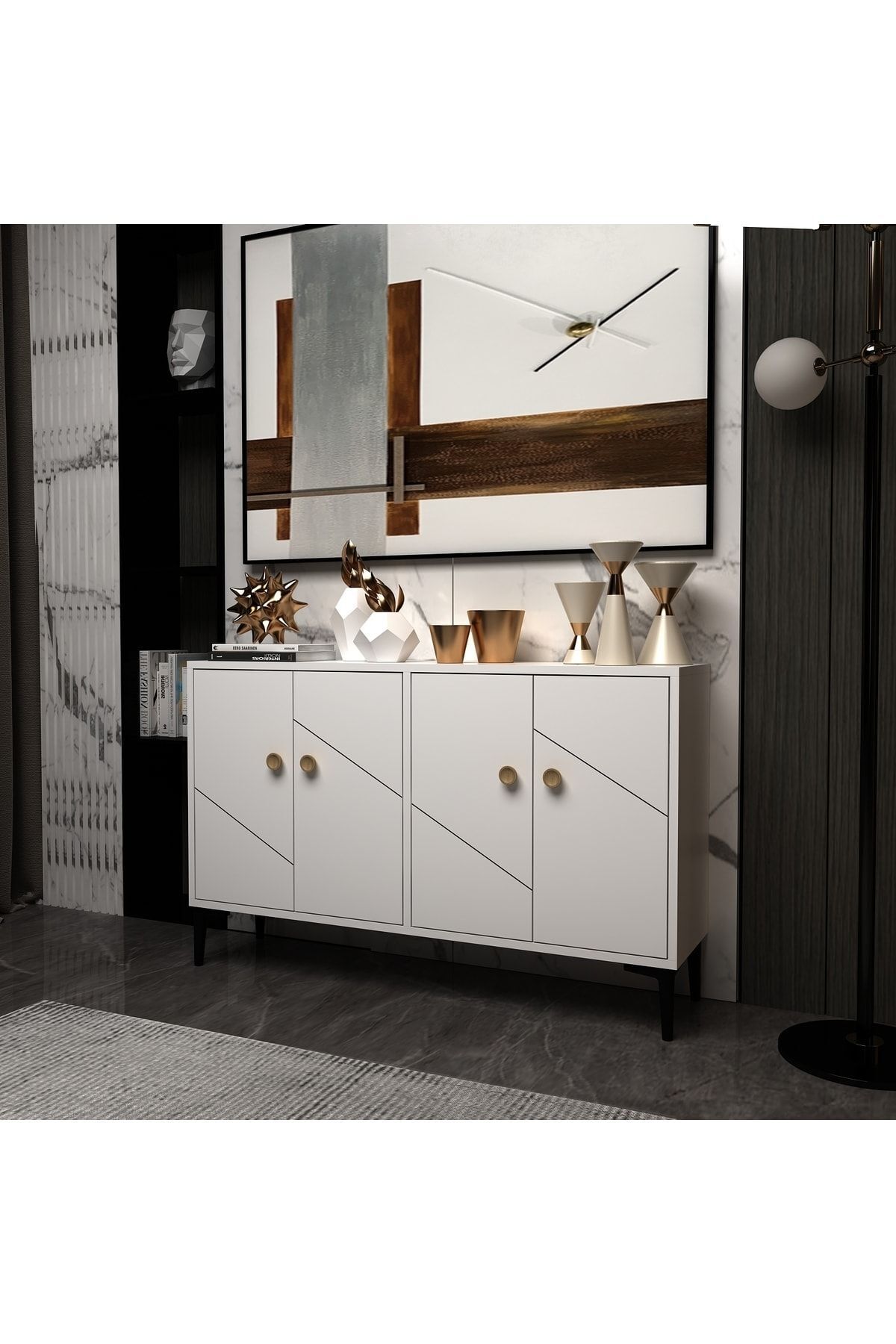 MERT SERT MOBİLYA Myria Beyaz Konsol,tv Sehpası,tv Ünitesi,kahve Köşesi ...