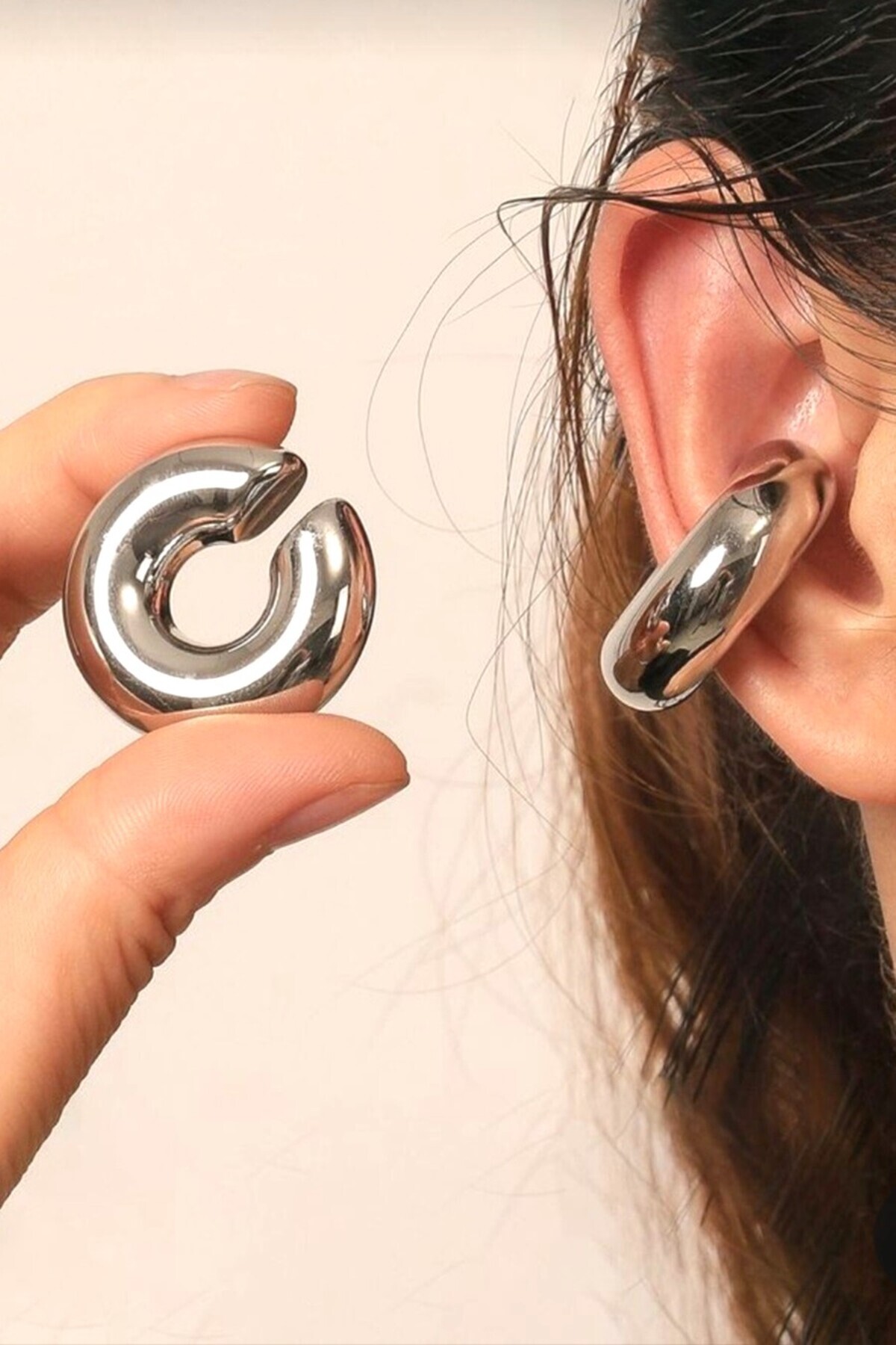 Mu Minamu Büyük Geniş Bombeli Earcuff Chunky - Fiyatı, Yorumları