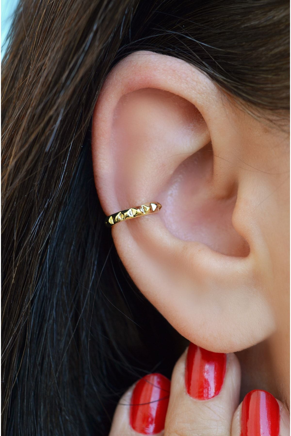 Mu Minamu Gold Ince Earcuff Sıkıştırmalı Kıkırdak Küpesi - Fiyatı, Yorumları