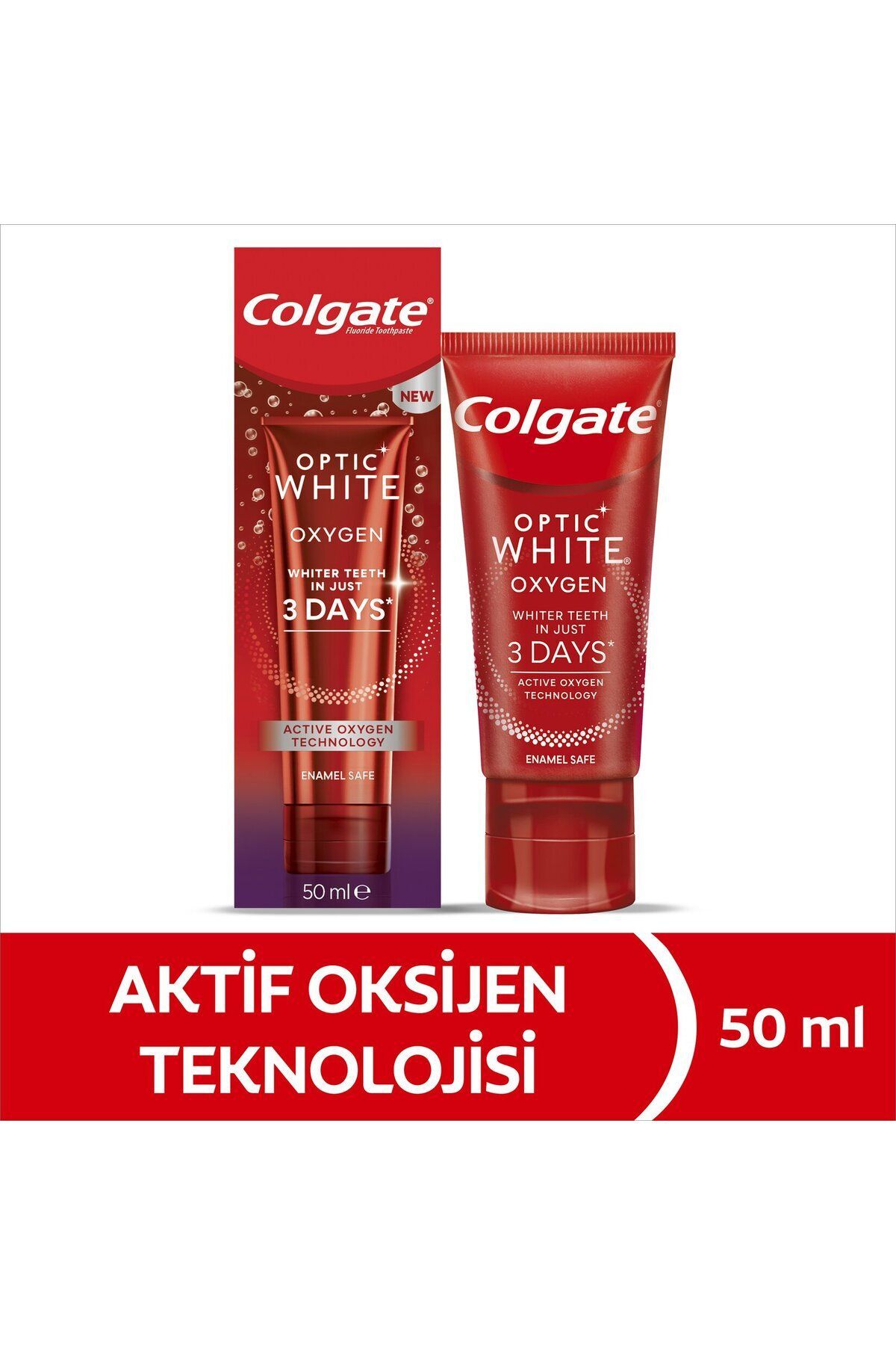 Colgate 2 Adet Optic White Oxygen Aktif Oksijen Teknolojisi Beyazlatıcı Diş Macunu 50 ml ...