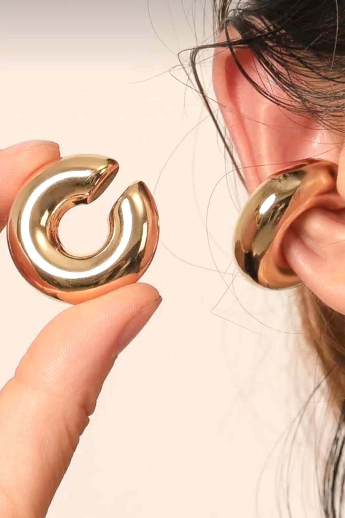 Mu Minamu Büyük Geniş Bombeli Earcuff Chunky Earcuff - Fiyatı, Yorumları