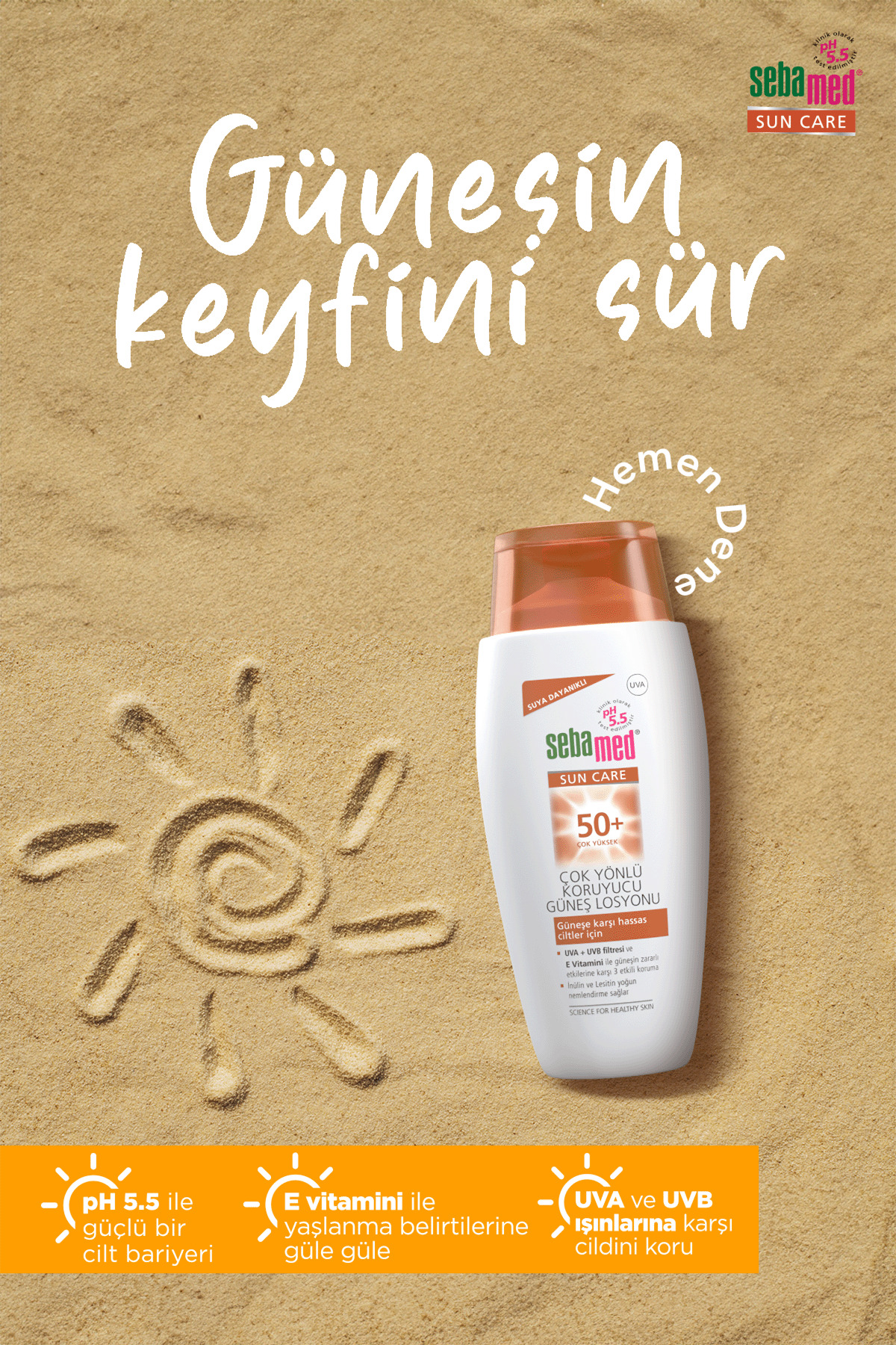 Sebamed Sun Care UVA / UVB Filtresi ve E Vitamini Üçlü Yüksek Koruma ...