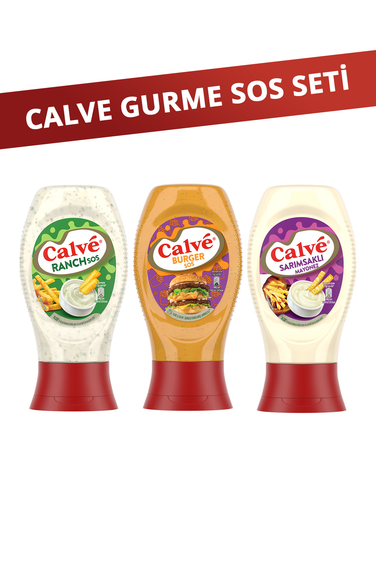 Calve Burger Sos 245g + Sarımsaklı Mayonez 245g + Ranch Sos 245g ...