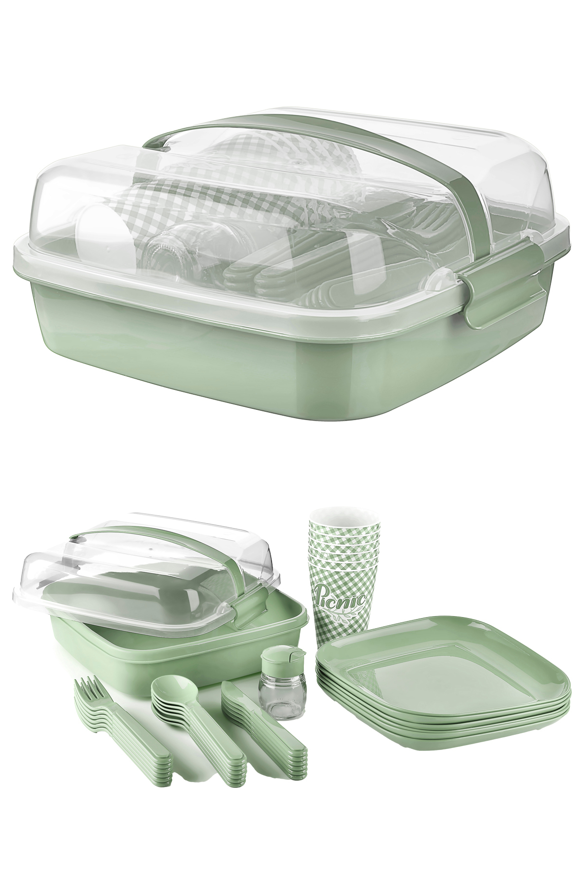 Emofom Picnic Set - Lovely Picnic Container for Plate, Fork and Spoon ...