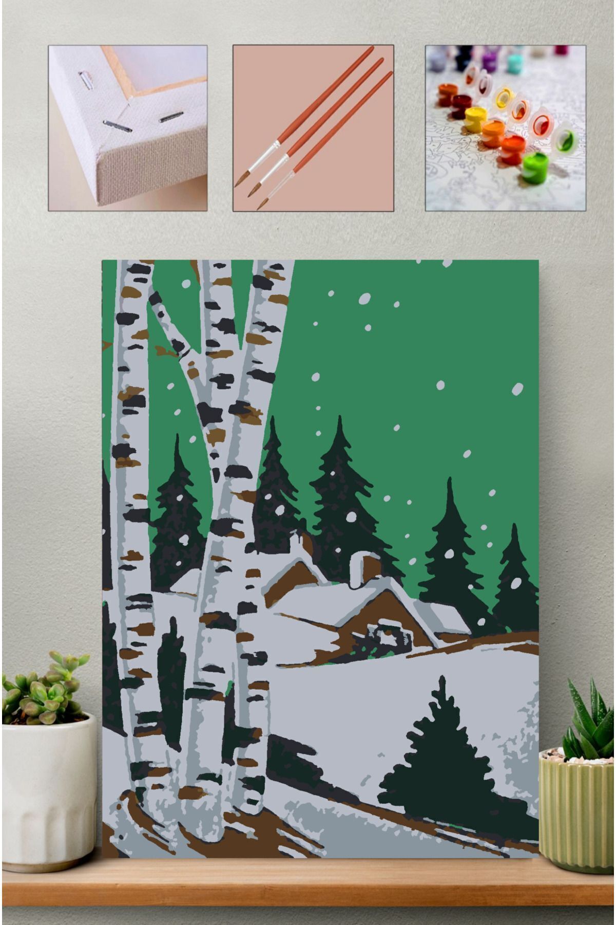 Gulcerenhobi Sayılarla Boyama Tuval Seti Orman Evi 30x40 Numaralı ...