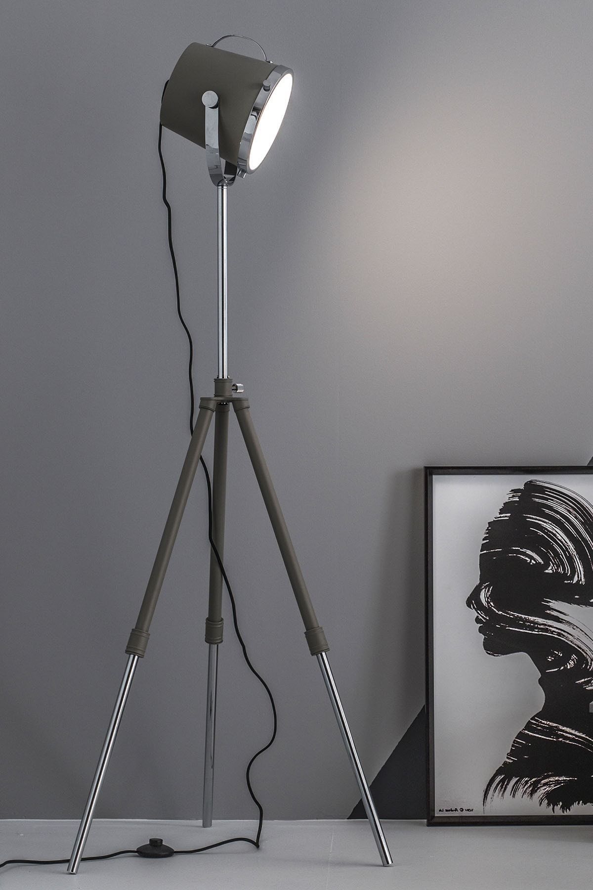 Enza Home Aperture Modern Tasarım Ayarlanabilir Başlıklı Metal Lambader ...