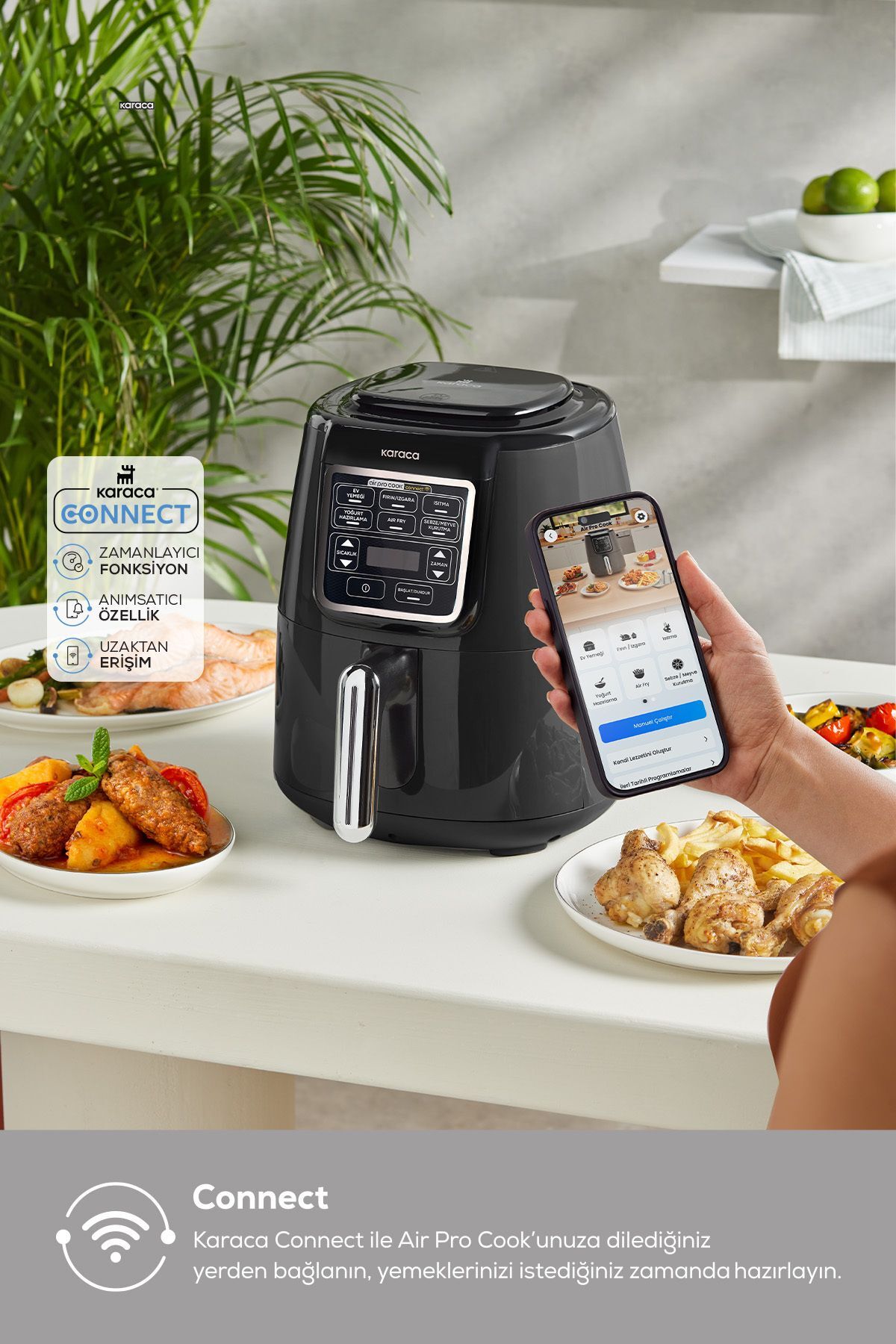 Karaca Connect Air Pro Cook XL 2 in 1 Uzaktan Erişimli Airfryer Shadow ...