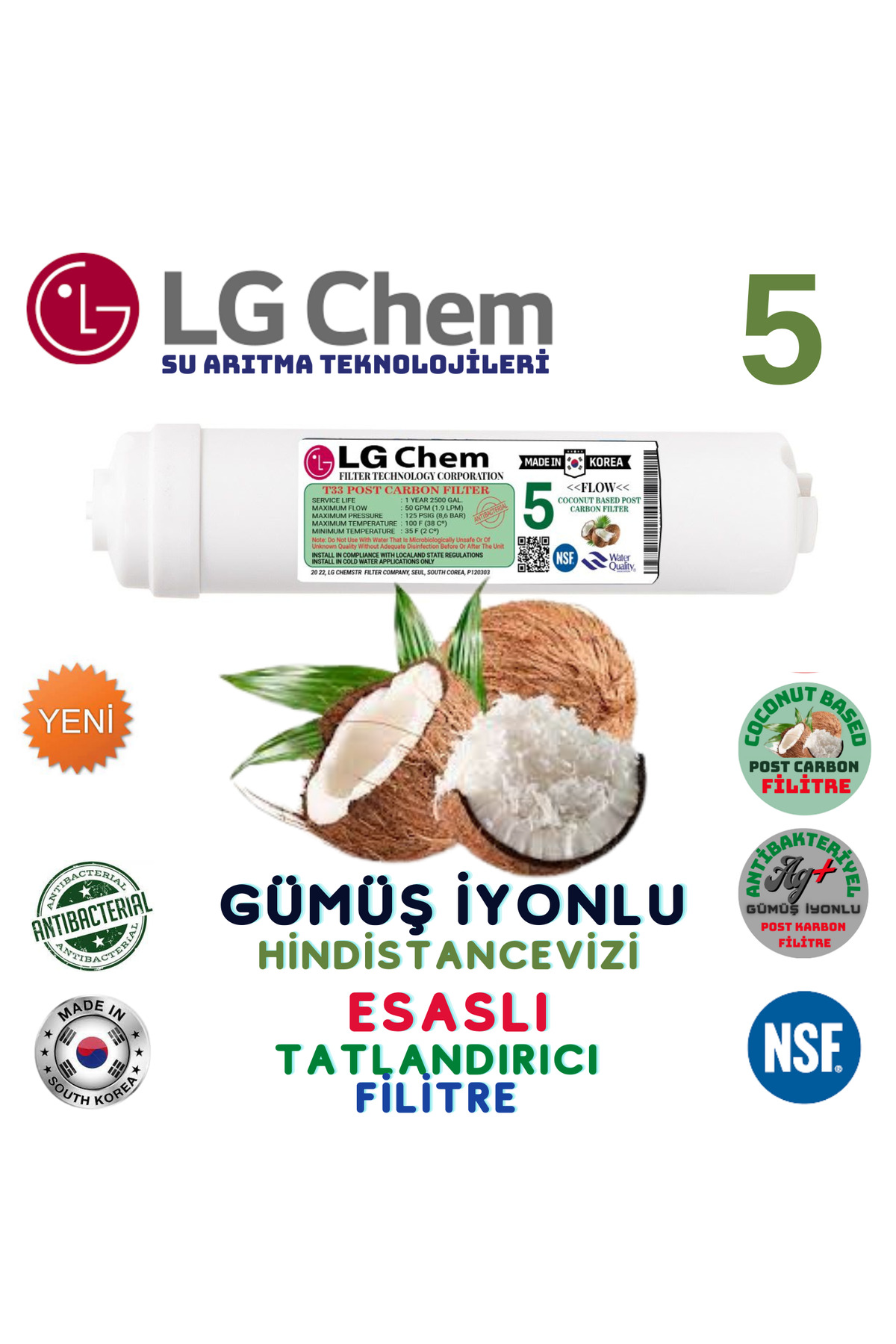 LG Chem COOL PREMIUM SİYAH BEYAZ 8 Lt. 7 FİLİTRE 14 AŞAMA GÜMÜŞ İYON ...