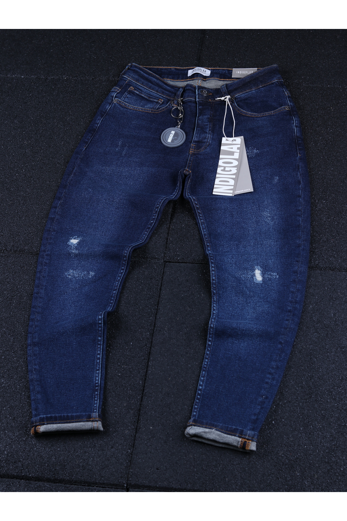 INDIGOLAB Erkek Mavi Lazer Detaylı Jean Pantolon - Fiyatı, Yorumları