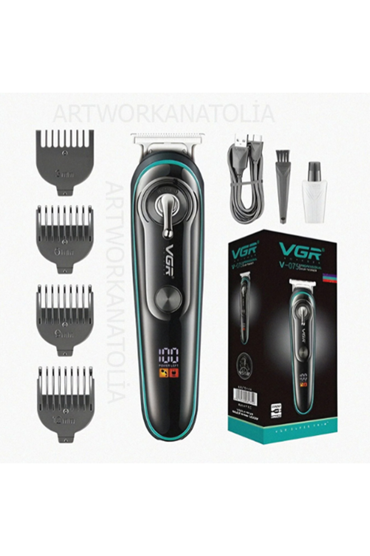 VGR ARTWORKANATOLİA V-075 Digital Göstergeli USB Şarjlı Profesyonel Tıraş Makinesi Fiyatı ...