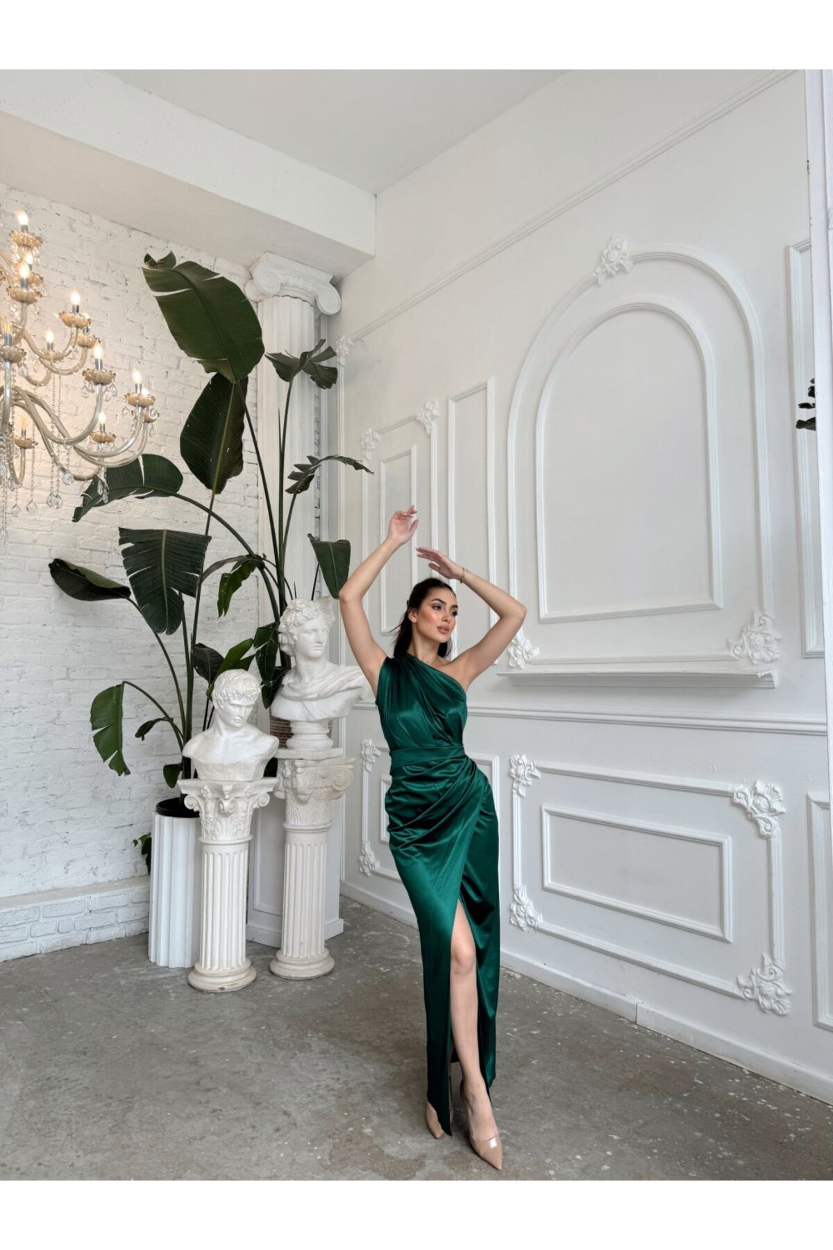 bella istanbul Fiona Tek Kol Drapeli Saten AbiyeFiyatı, Yorumları ...