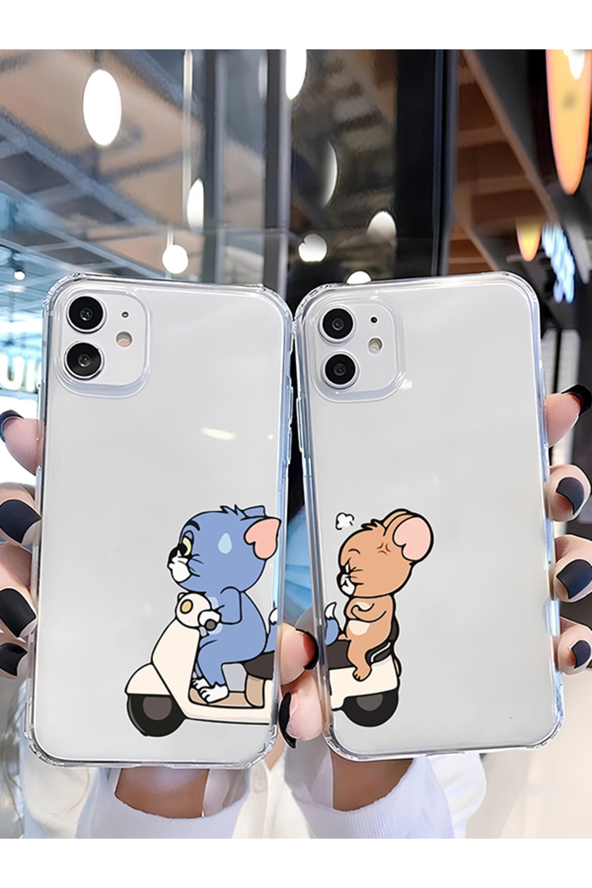 Çitlembik Case Tom Ve Jerry Tasarım Baskılı Çift Telefon Kılıfı Premium ...
