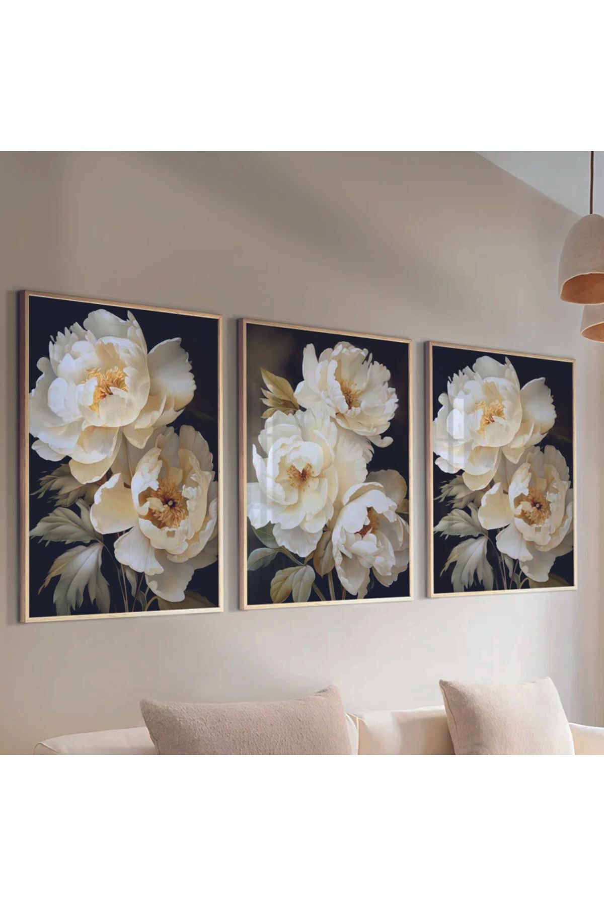 woodhomeworks Ahşap Çerçeveli 3 Lü Soyut Tablo Home Ev Salon Oturma ...